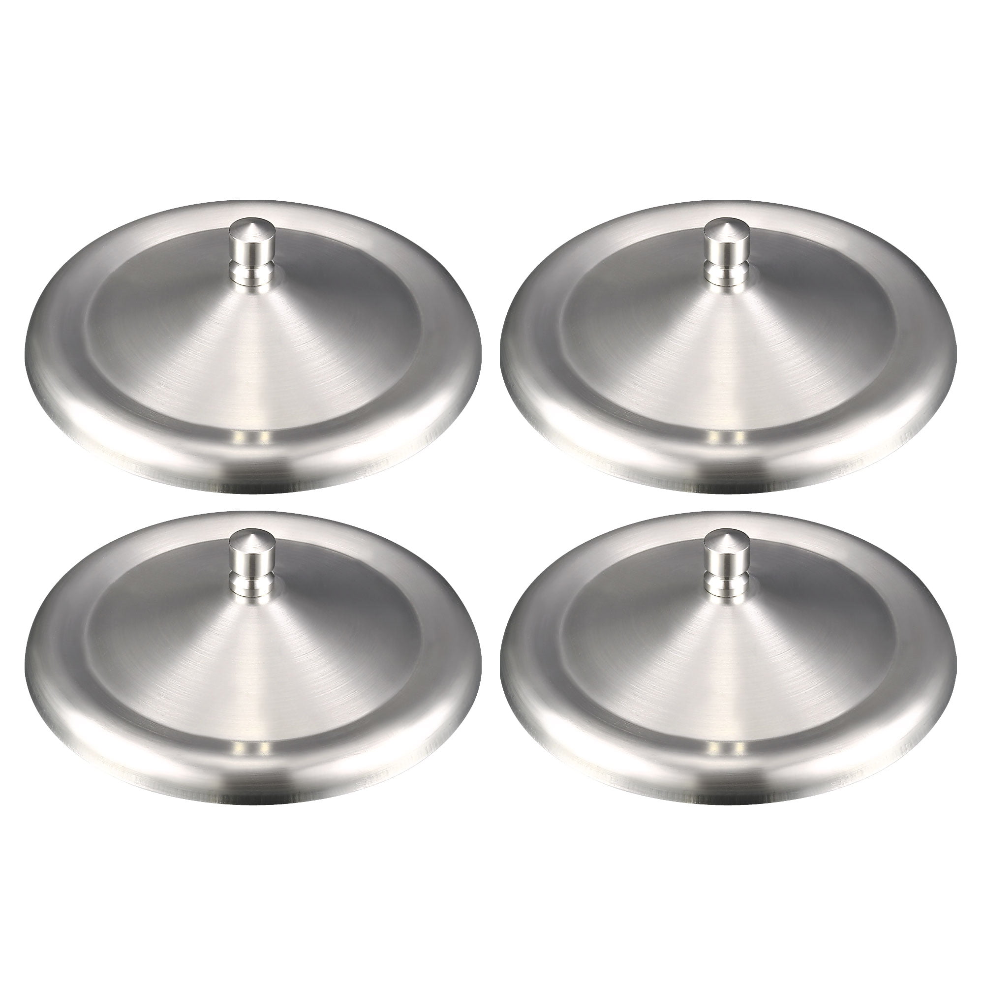 Unique Bargains Stainless Steel Cup Lid Covers 4Pcs Brushed Surface Mug ...