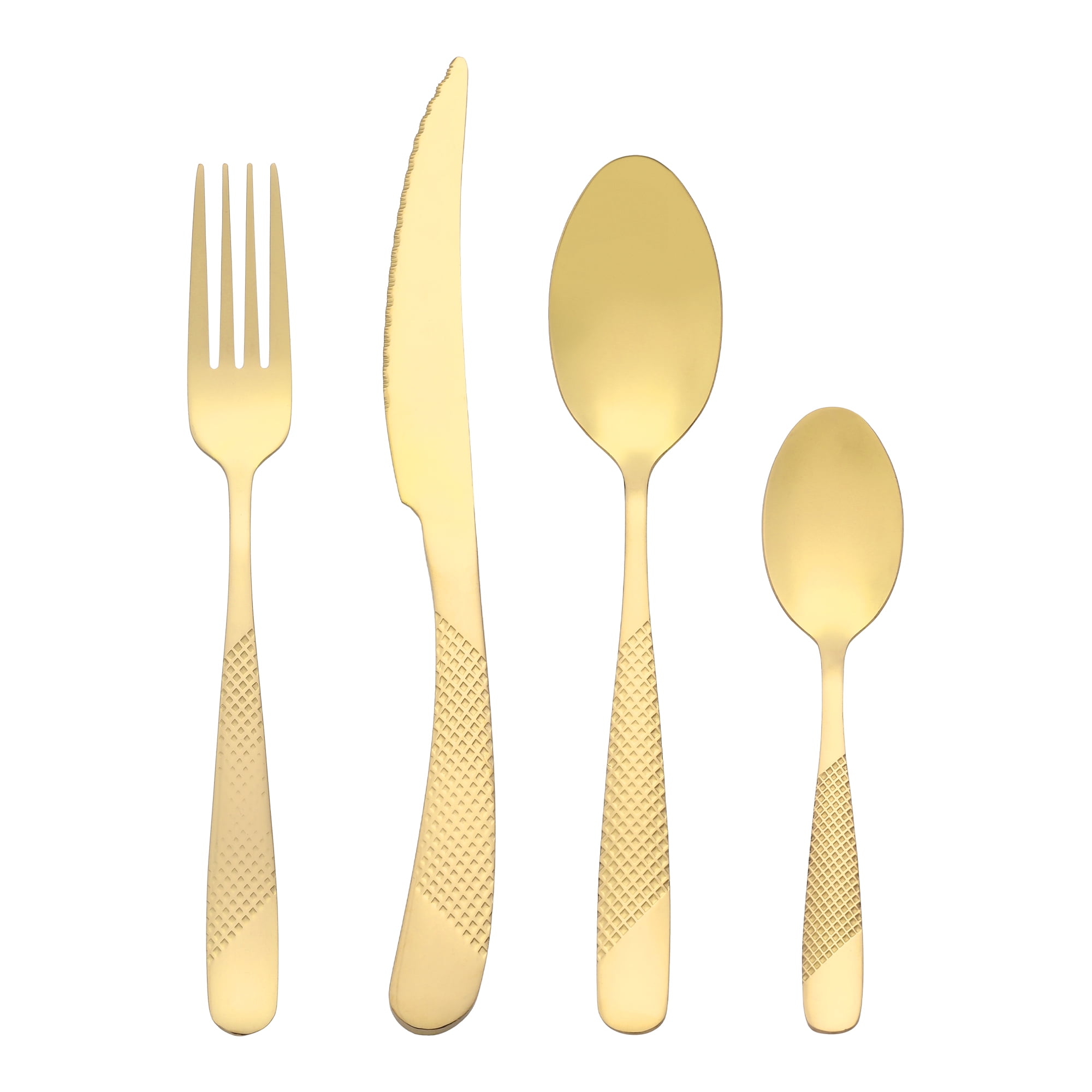 Unique Bargains Stainless Steel Flatware Set Mirror Polished Cutlery ...