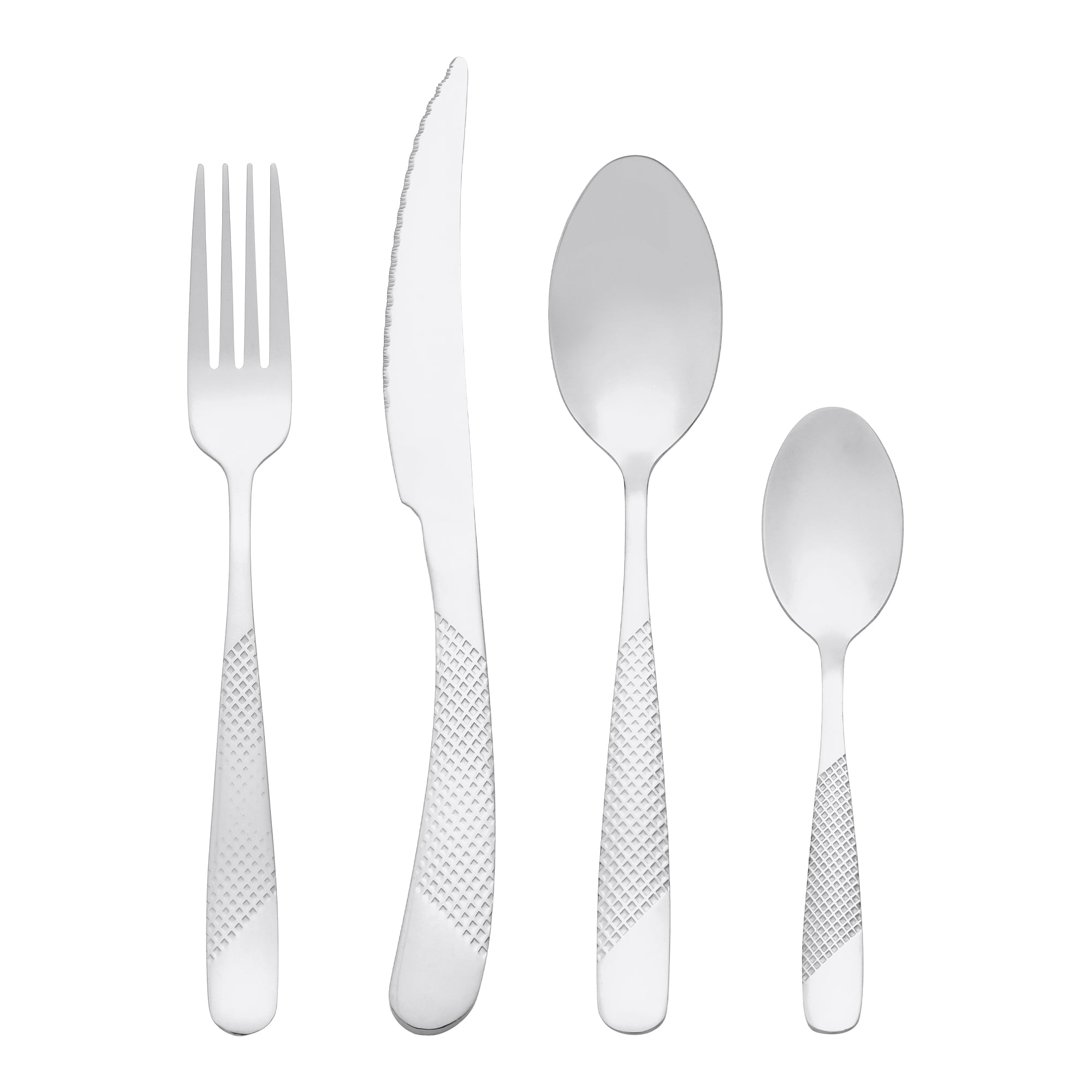 Unique Bargains Stainless Steel Flatware Set Mirror Polished Cutlery ...