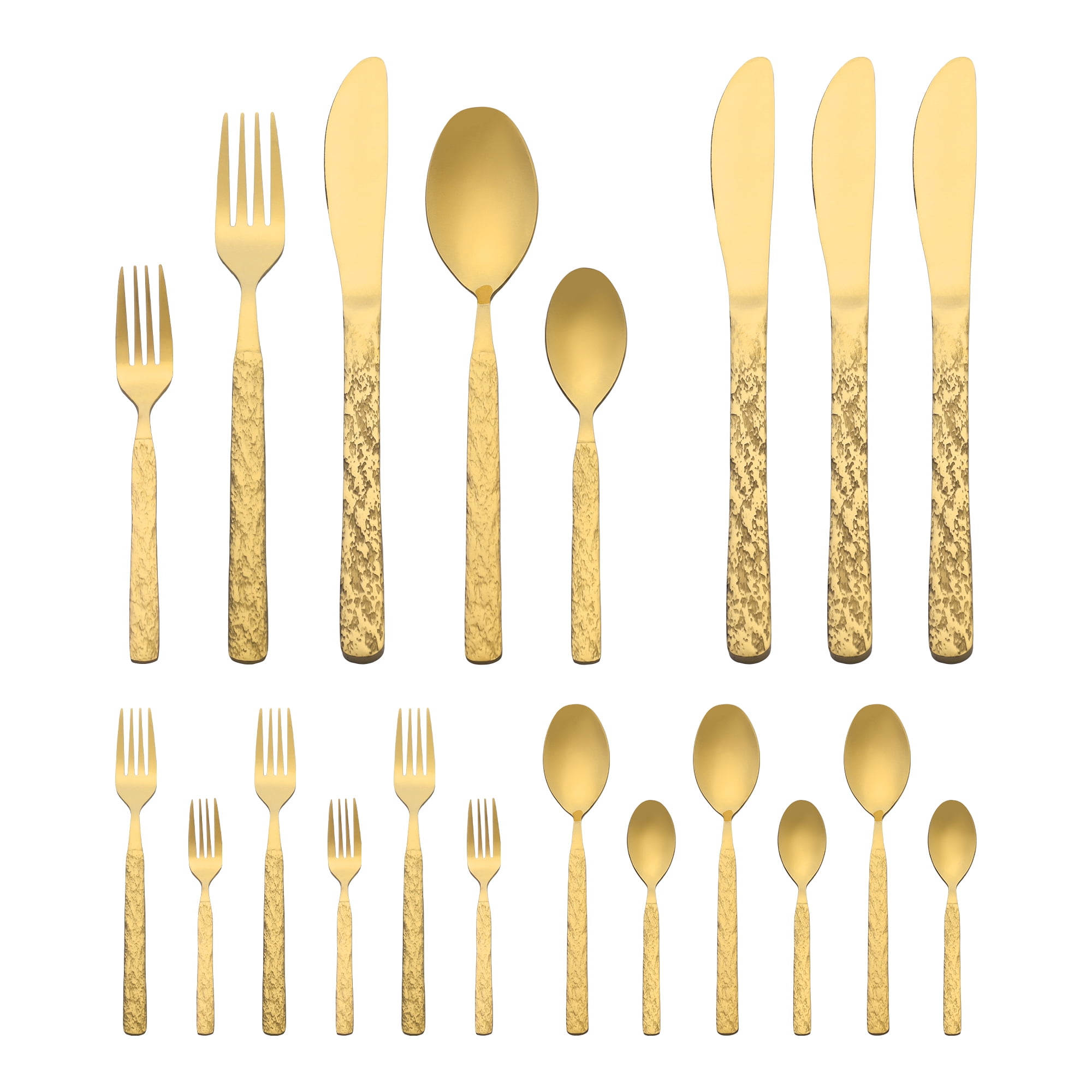 Unique Bargains Stainless Steel Flatware Set for Multiple Use Gold ...