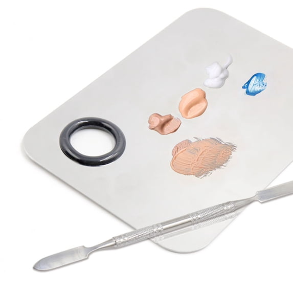 Stainless Steel Square Ladies Cosmetic Board w Spatula Tool - Walmart.com