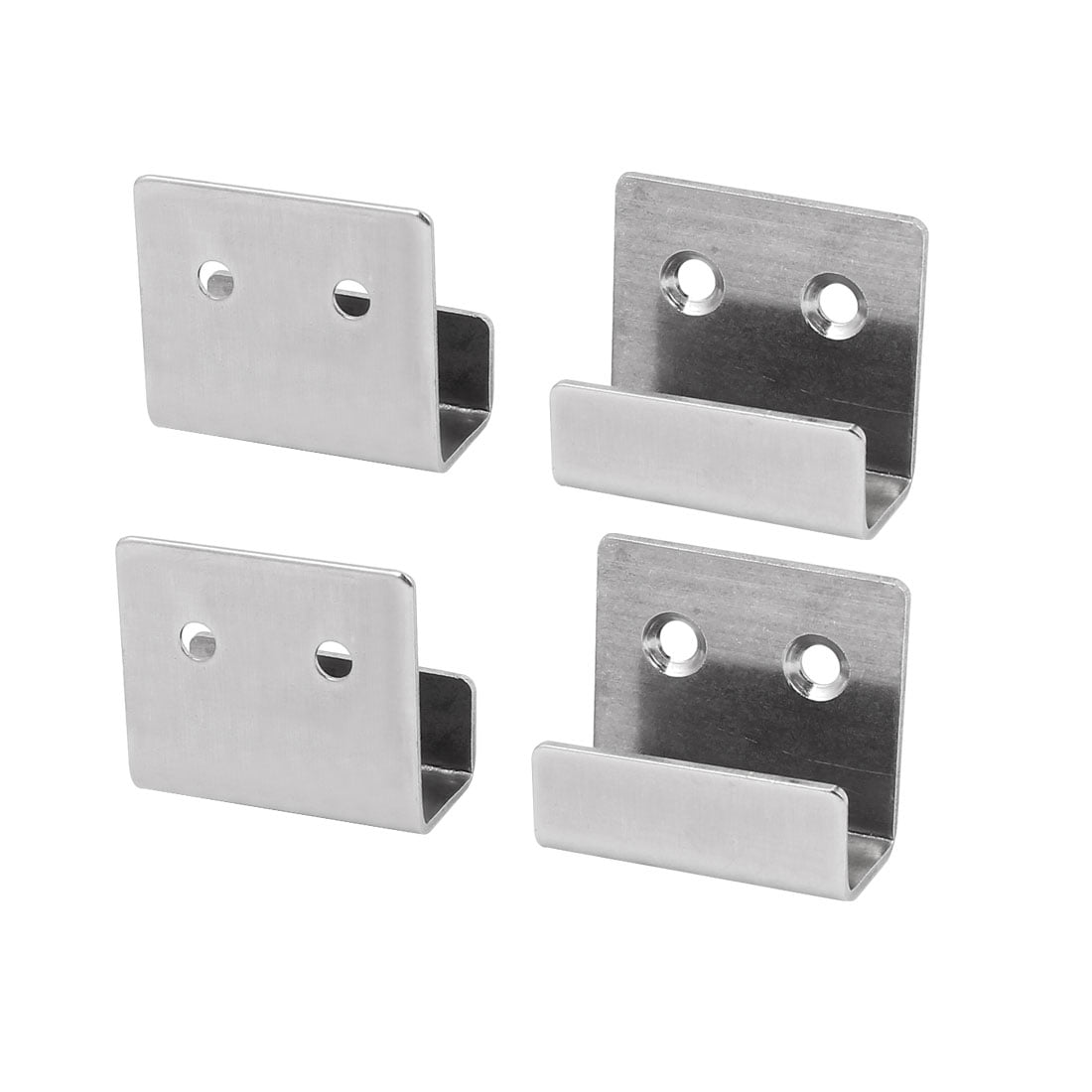 Unique Bargains Stainless Steel Wall Hanger Bracket Rack Holder 4pcs ...