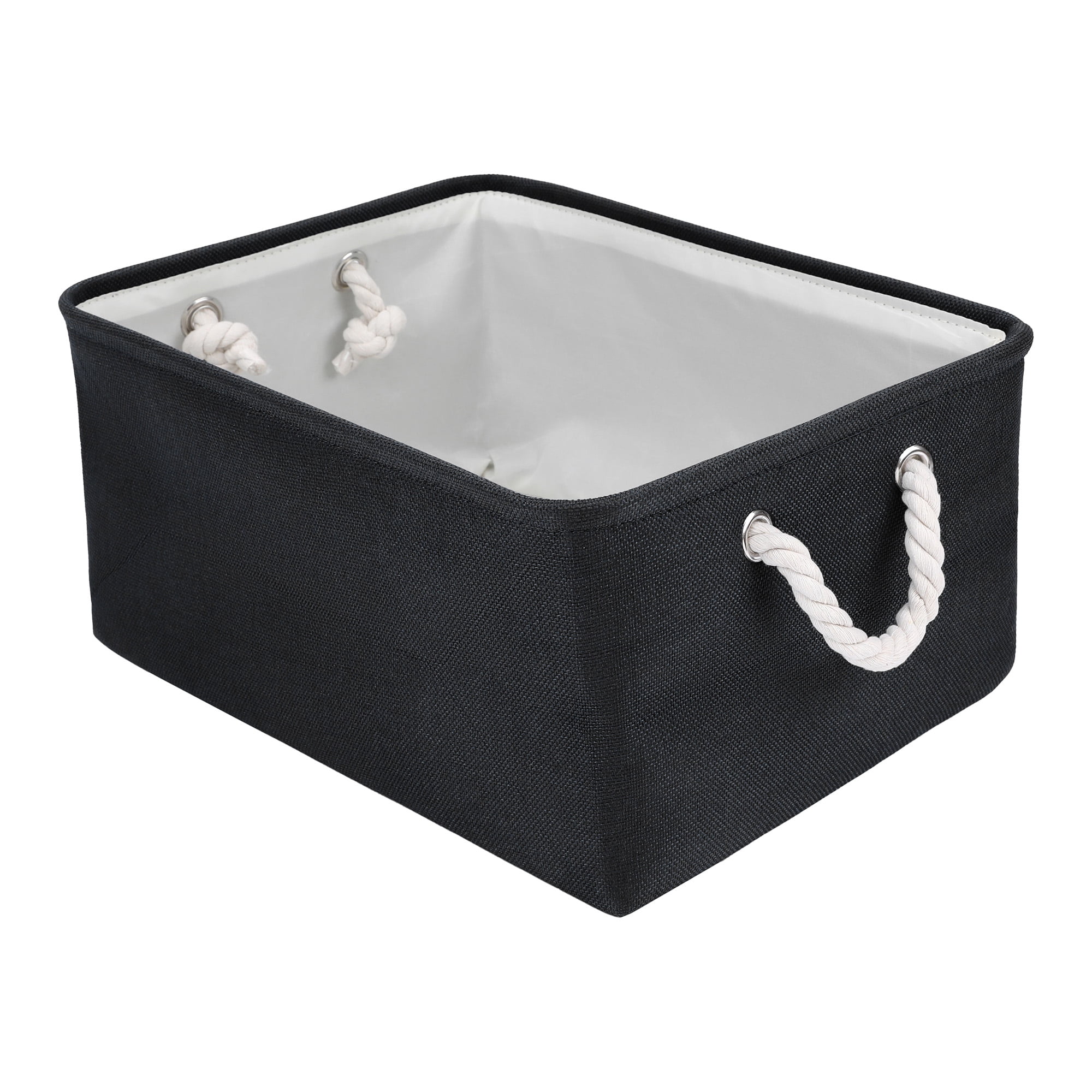 Unique Bargains Storage Bin with Handles for Closet Organizers Black 16 ...