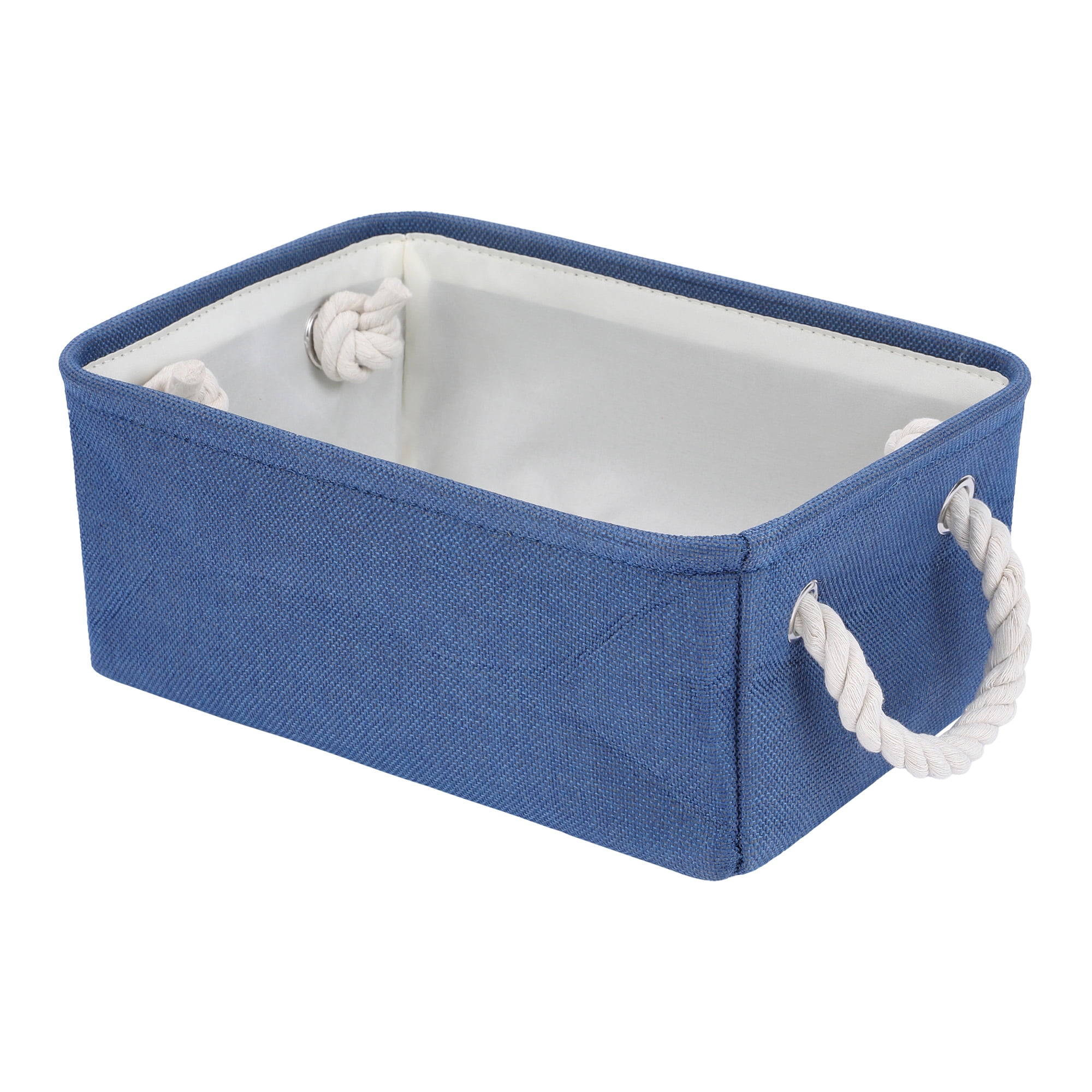 Unique Bargains Storage Bin with Handles for Closet Organizers Blue 12. ...