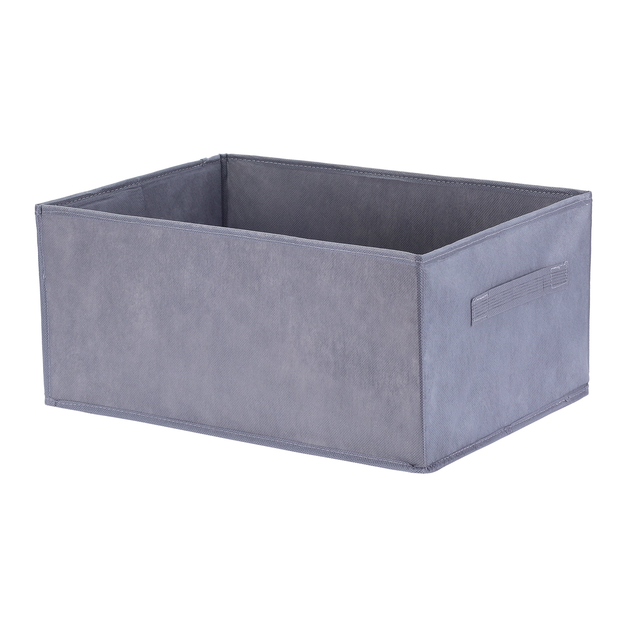 Unique Bargains Storage Cube Fabric Bin with Handles Basket Grey ...