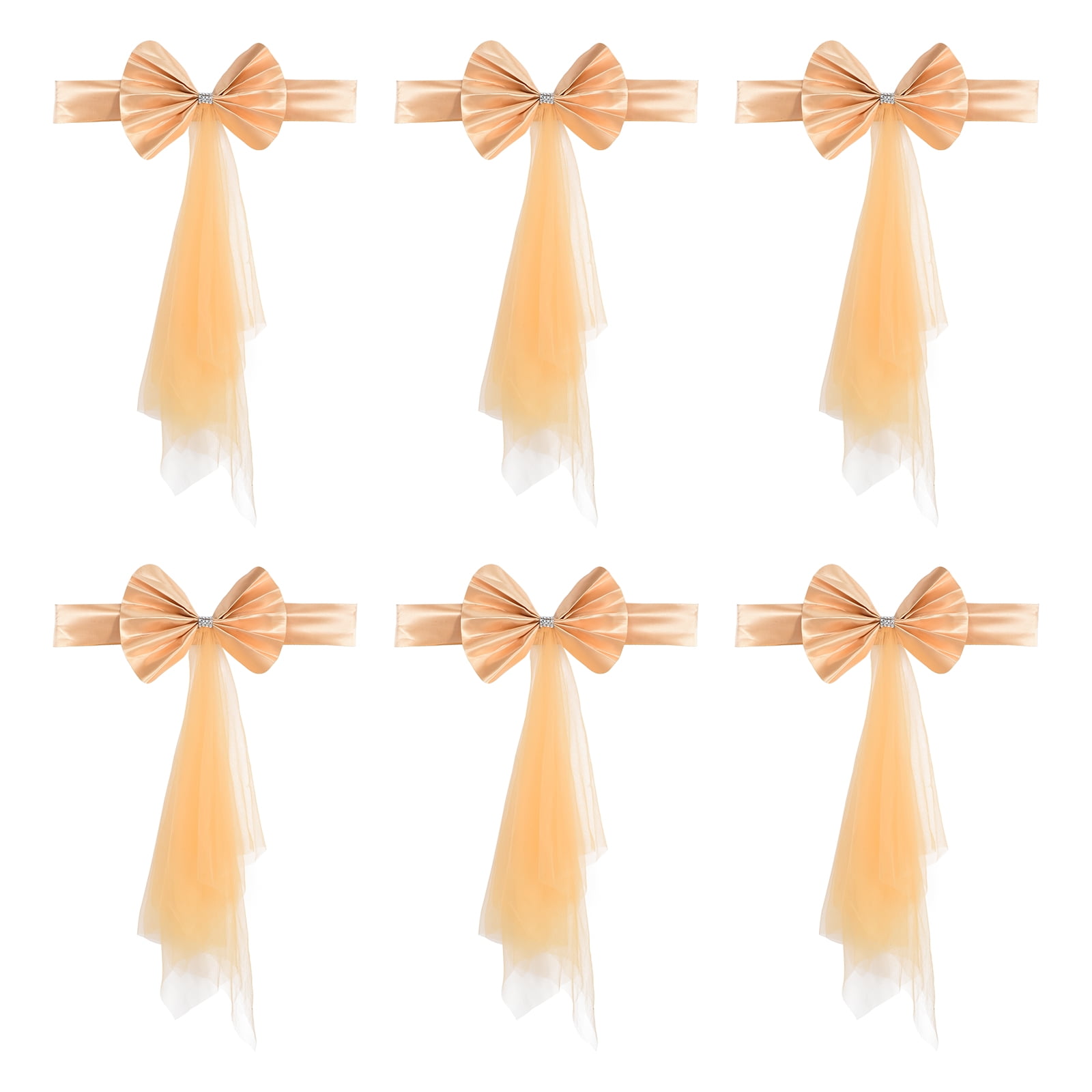 Unique Bargains Satin Chair Sashes with Mesh Yarn for Weddings, Parties ...