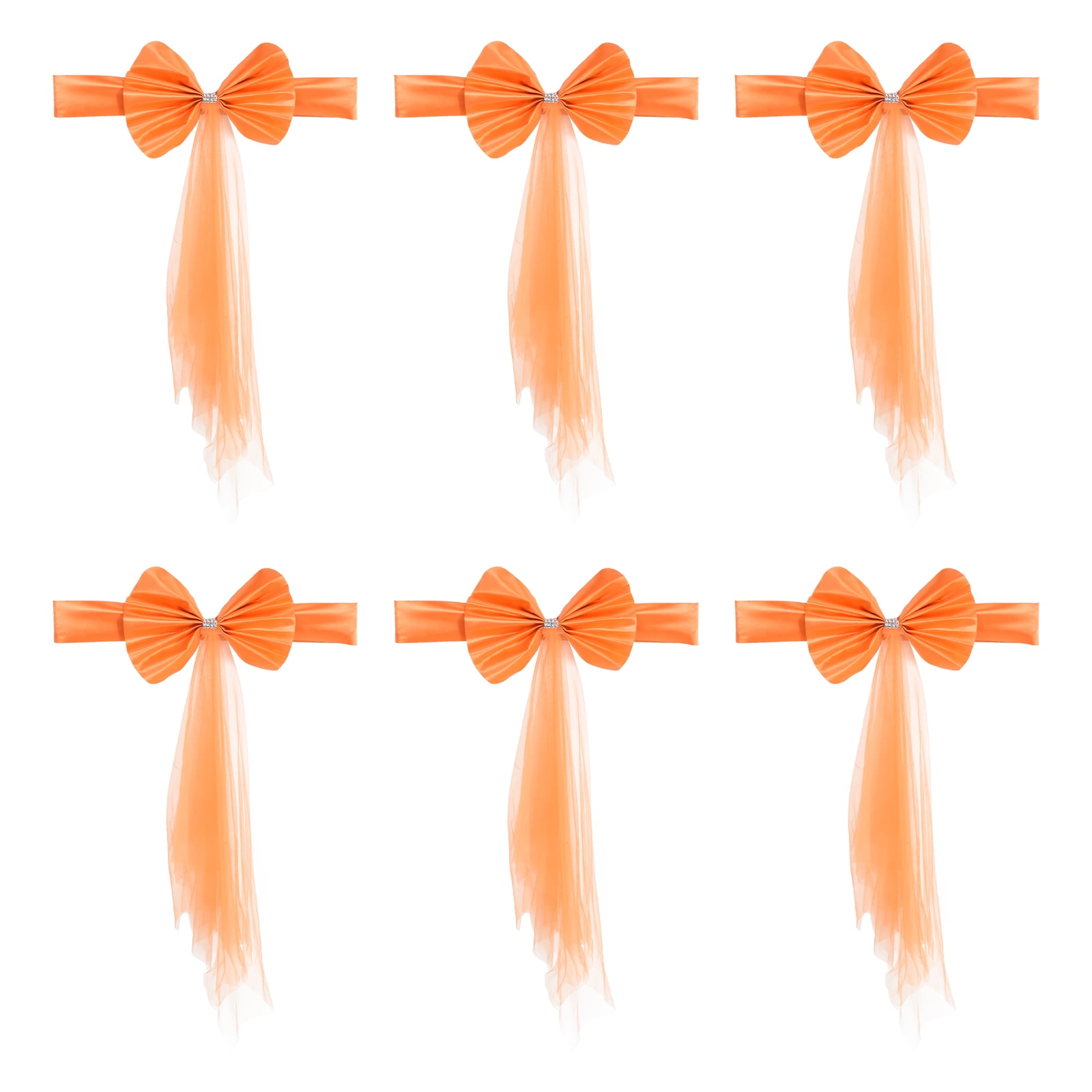 Unique Bargains Stretch Satin Chair Sashes Bows Chair Bands Decoration ...