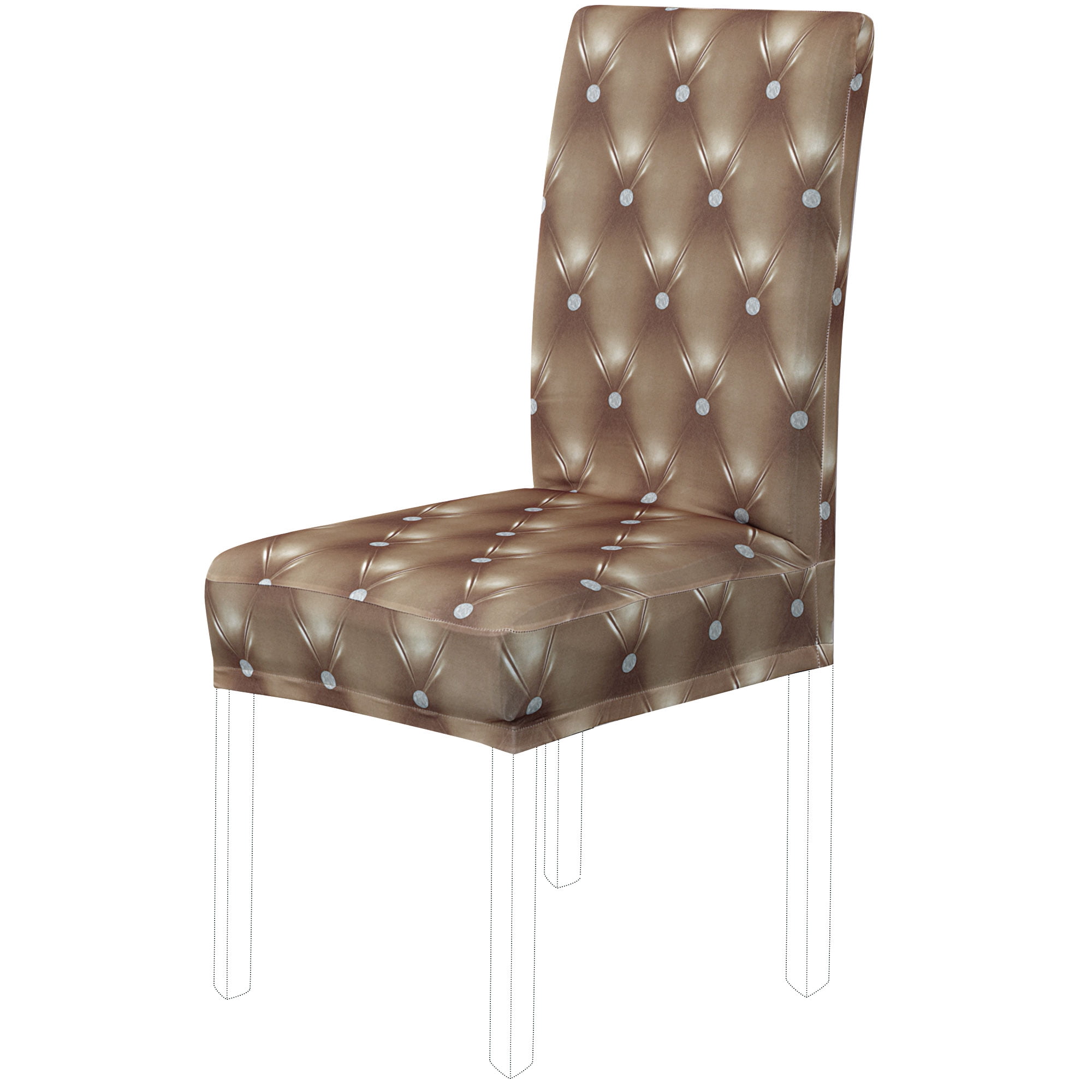 Unique Bargains Stretch Washable Chair Cover Champagne Polyester ...