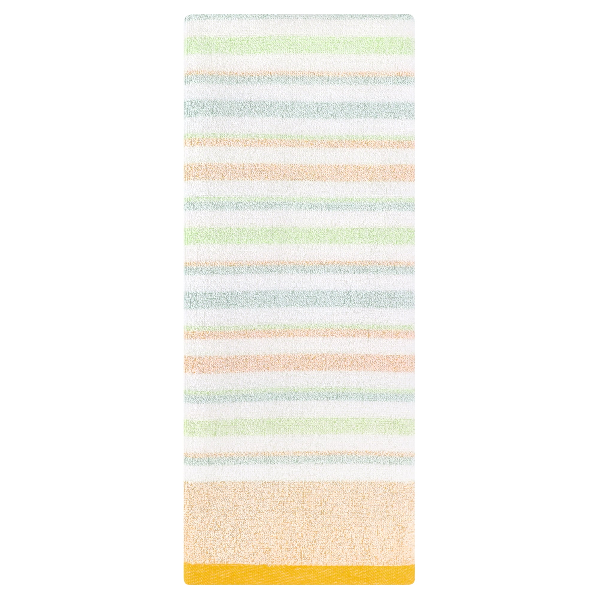 Unique Bargains Striped Cotton Absorbent Hand Towel Yellow 1-Piece ...
