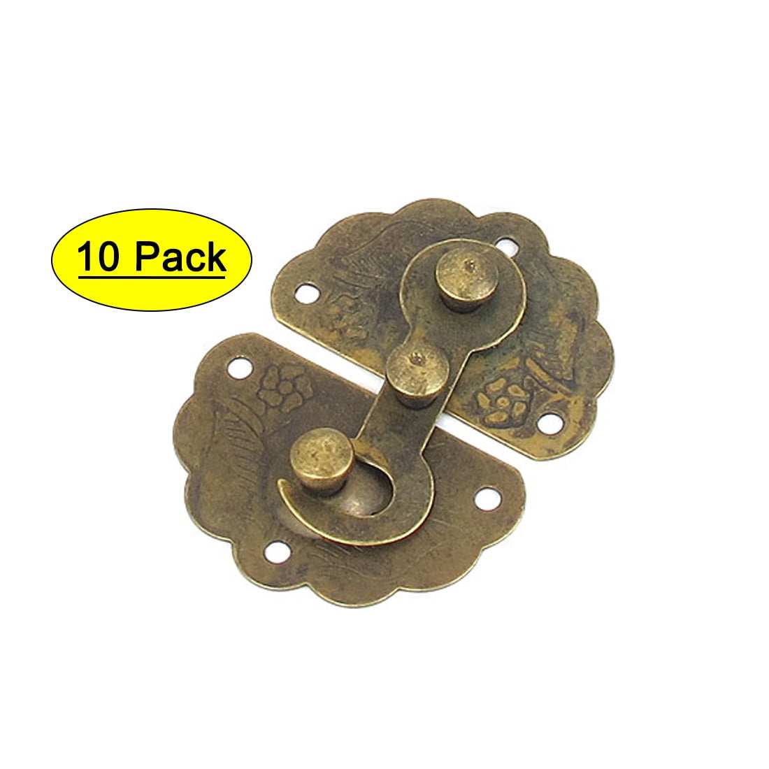 Unique Bargains Style Wooden Case Box Lock Clasp Closure Latch Bronze ...