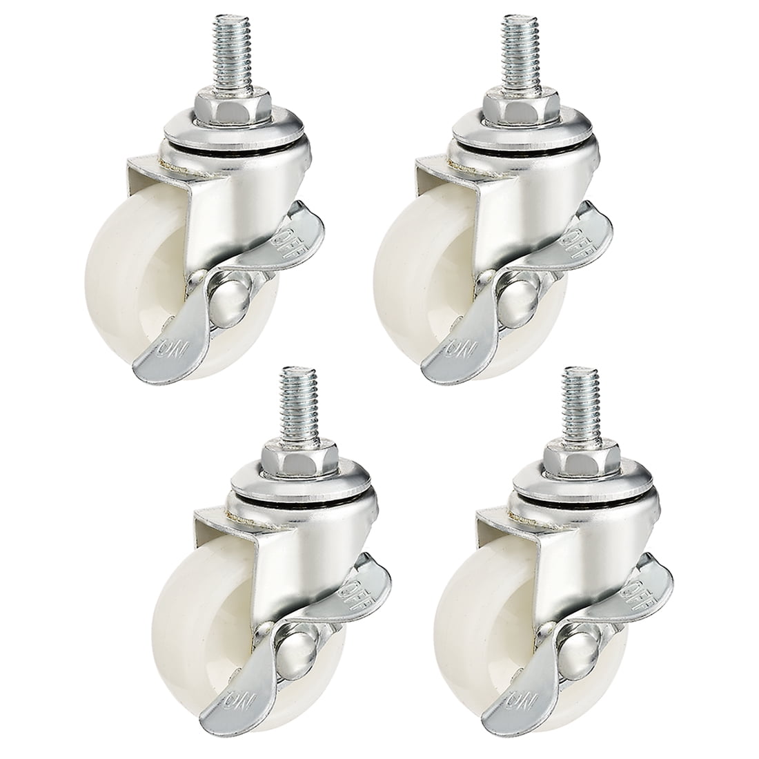 Unique Bargains Swivel Casters 1.5' Nylon M8 x 15mm Threaded Wheels w ...