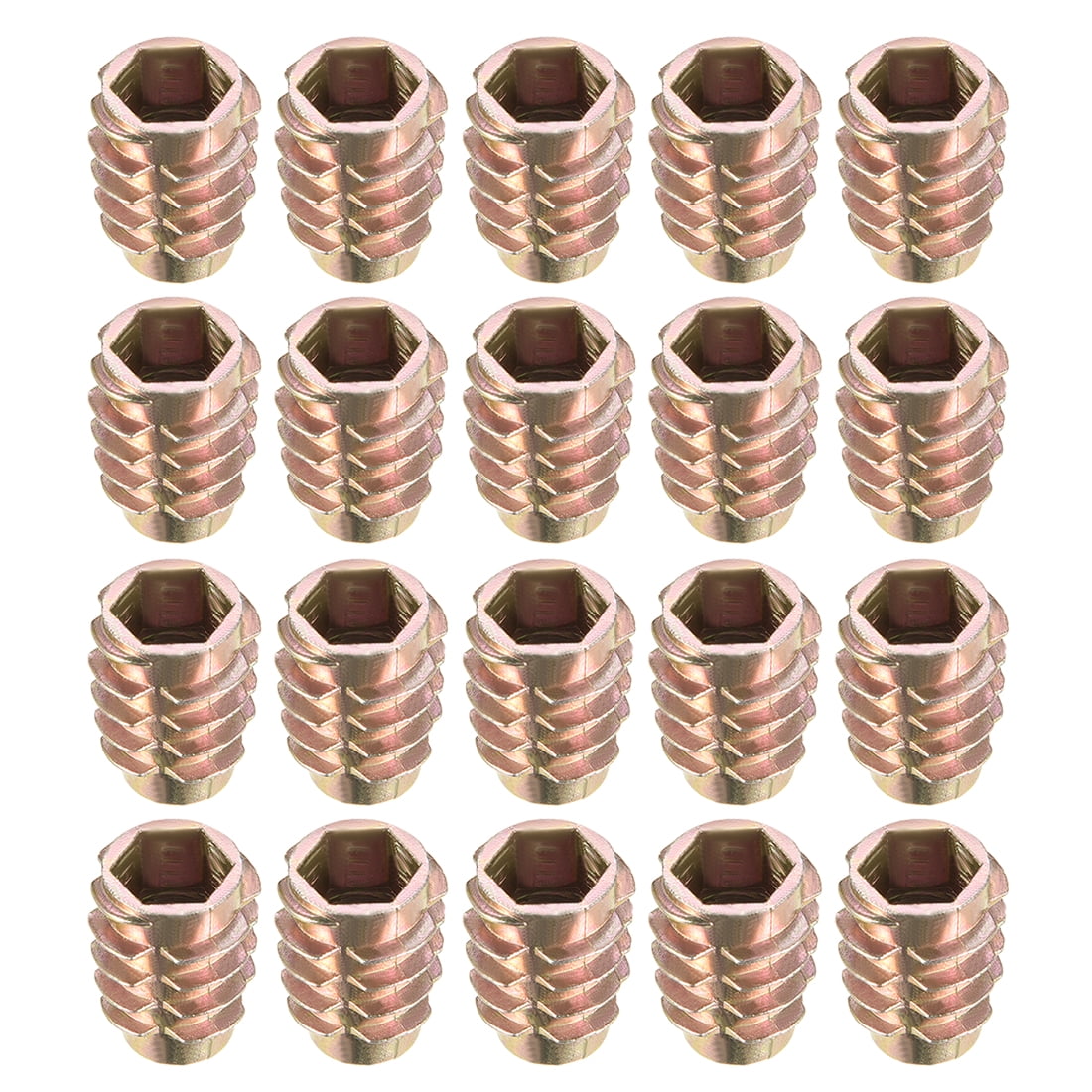 Unique Bargains Threaded Insert Nuts Zinc Alloy Hex-Flush M8 Internal ...