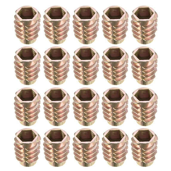 Unique Bargains Threaded Insert Nuts Zinc Alloy Hex-Flush M8 Internal ...