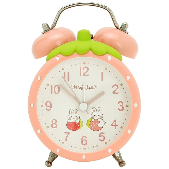 Unique Bargains Traditional Dual Bell Design Loud Alarm Light Pink 3.5 ...