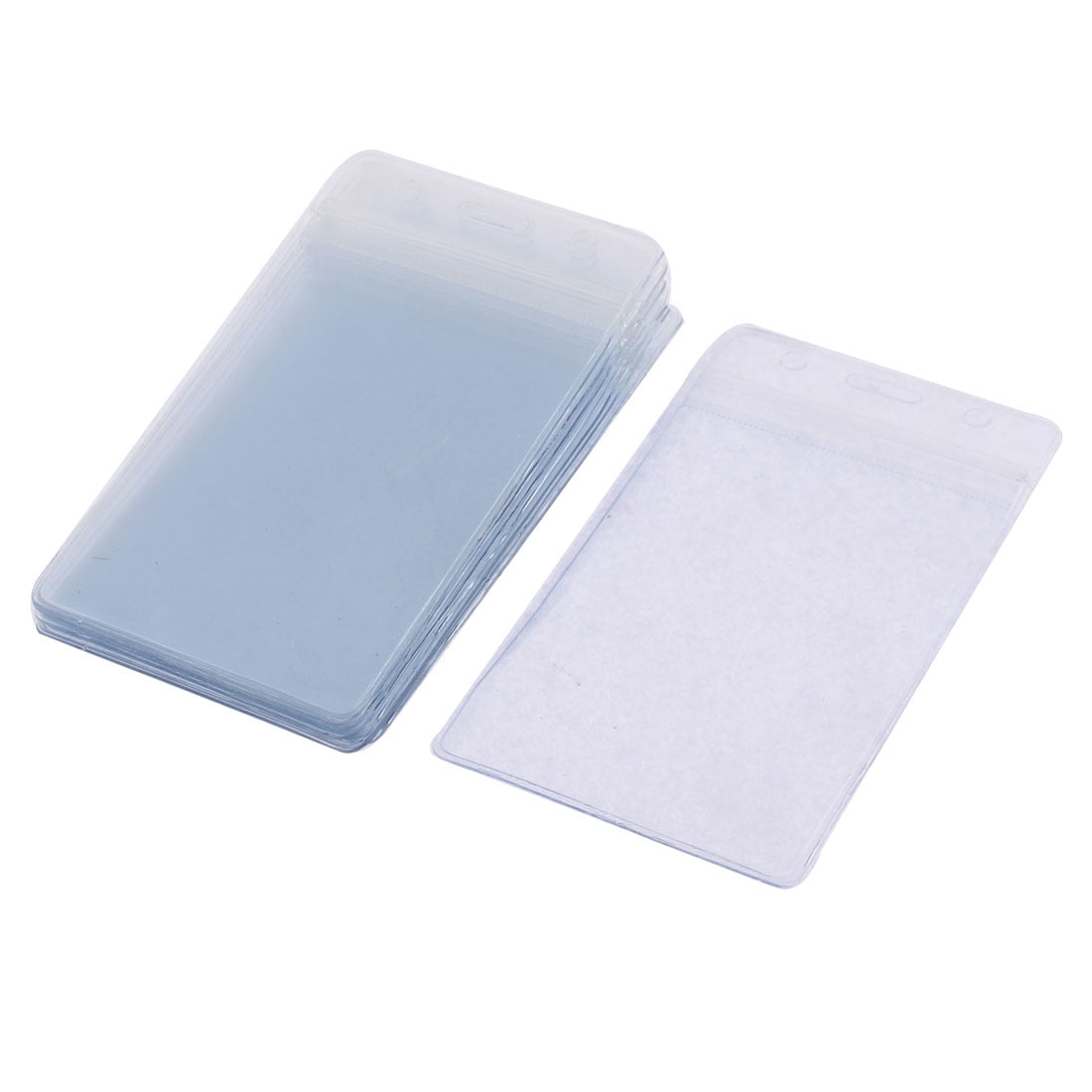 Unique Bargains Transparent Soft Plastic Vertical Badge Pocket ID Card ...