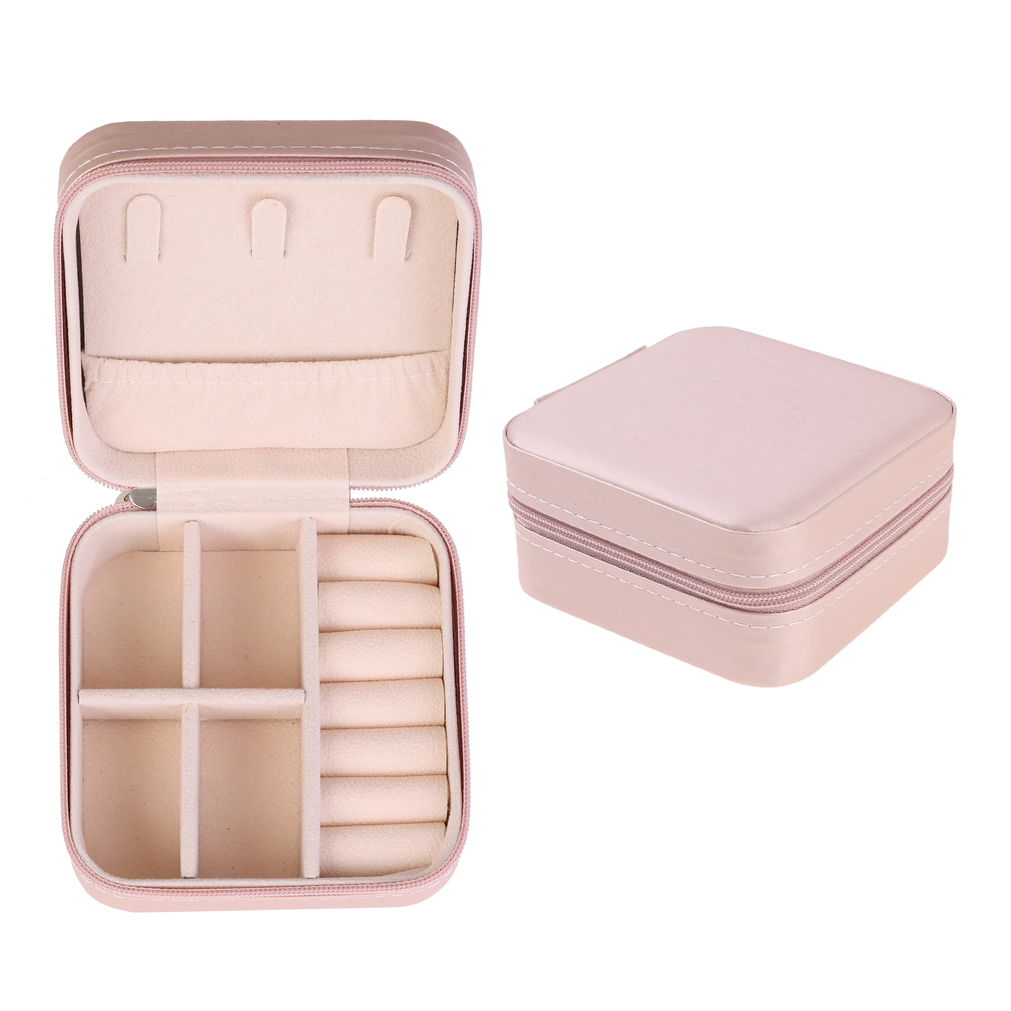 Unique Bargains Travel Jewelry Box Portable PU Leather Jewelry Case ...