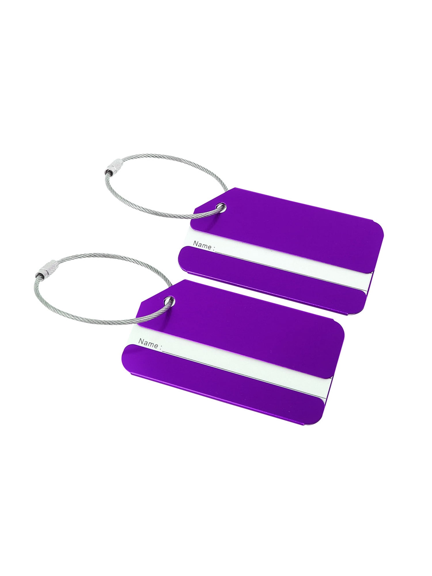 Unique Bargains Travel Suitcase Luggage Tags Bag Labels Aluminum Purple ...