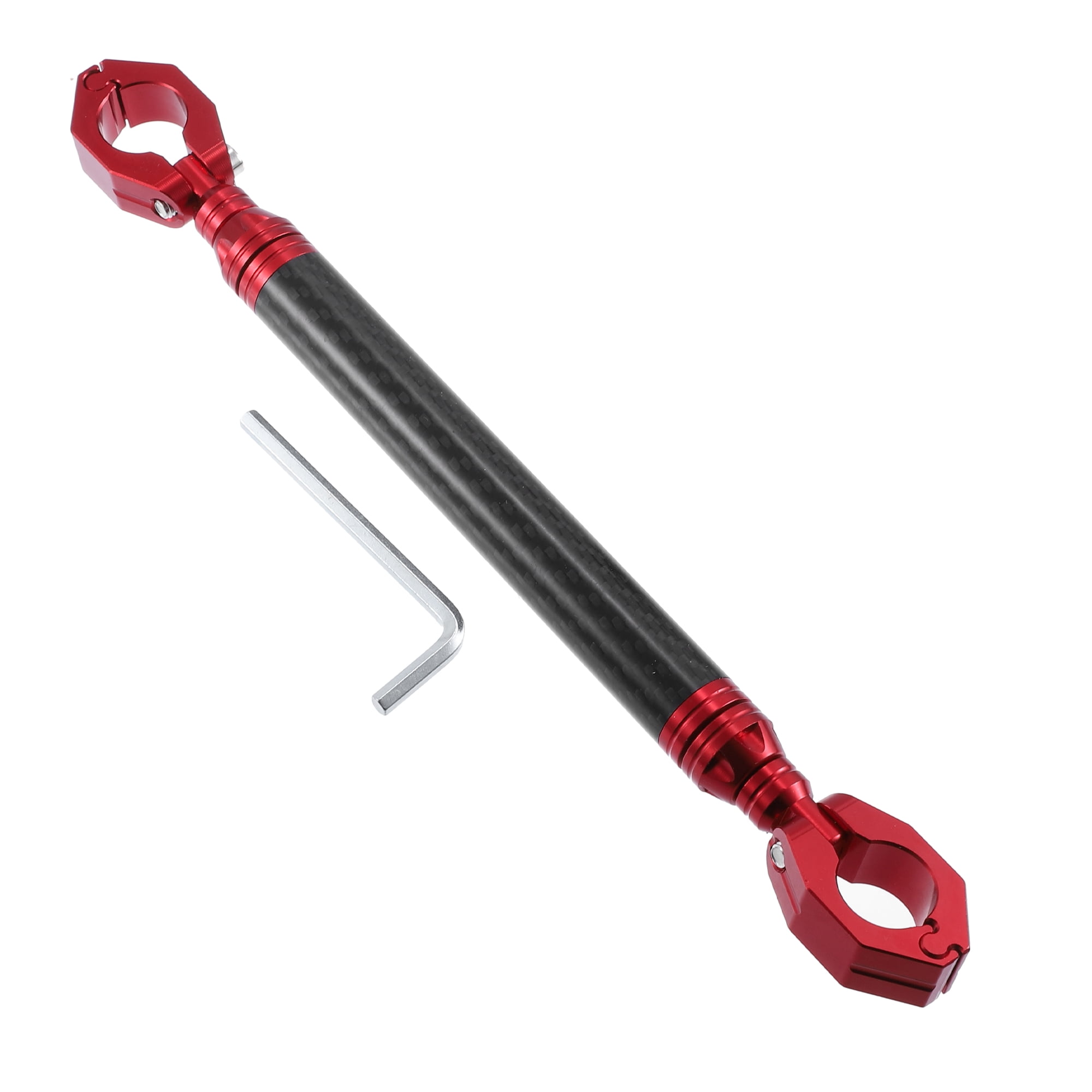 Unique Bargains Universal 22mm Carbon Fiber Pattern Red Motorcycle ...