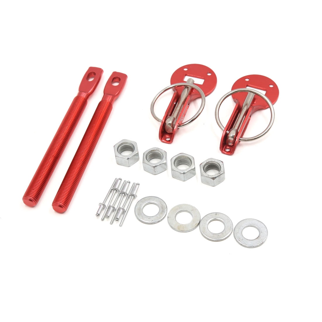 Unique Bargains Universal Red Aluminum Alloy Mount Bonnet Hood Pin Lock ...