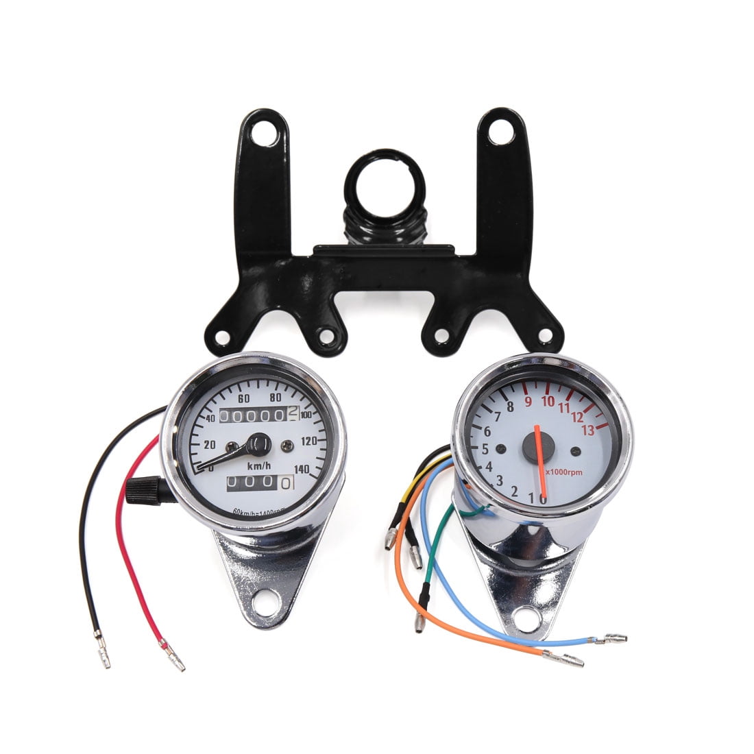 Universal Silver Tone Shell Motorcycle Tachometer Speedometer Odometer ...
