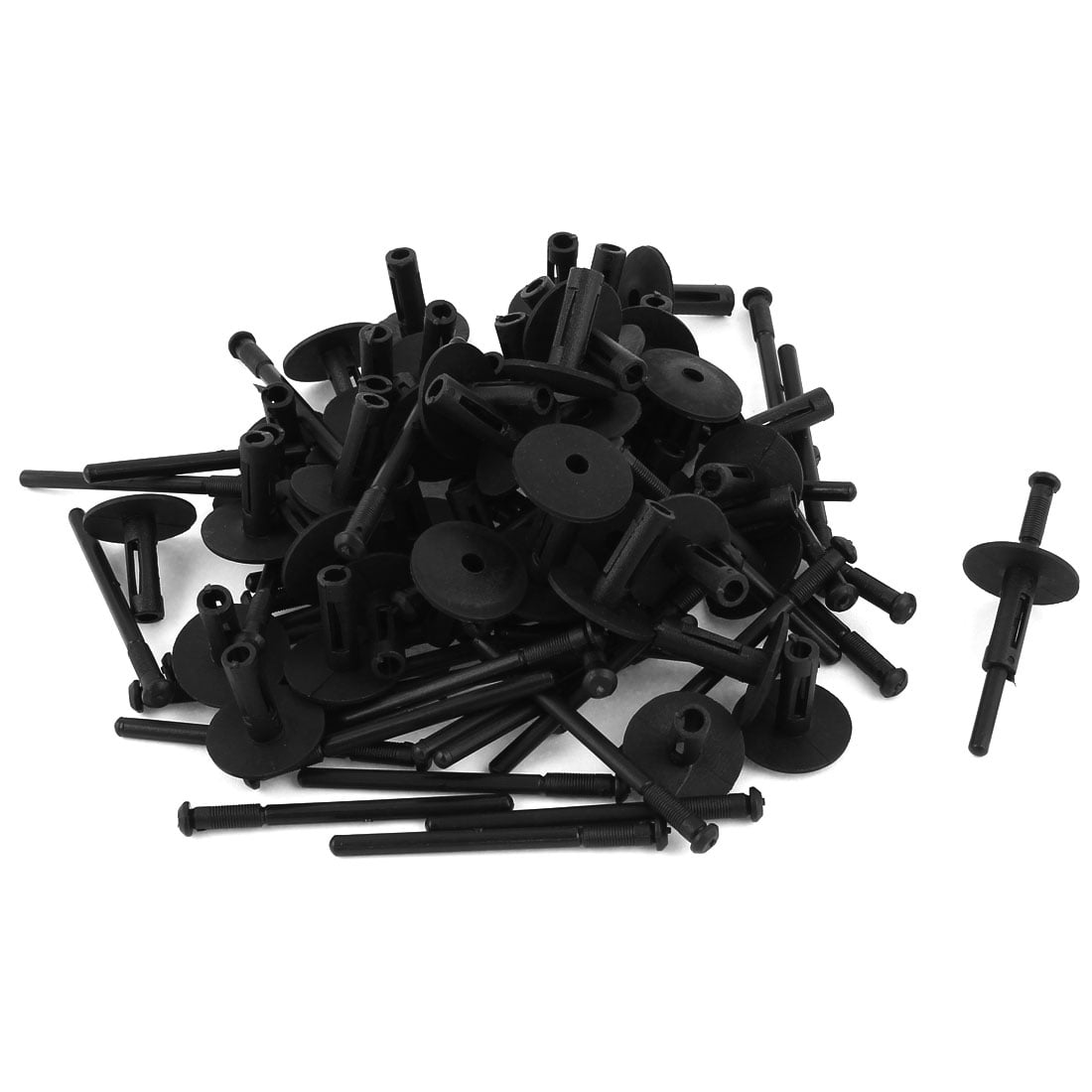 Unique Bargains Uxcell 6mm Hole Car Fender Black Plastic Rivets ...