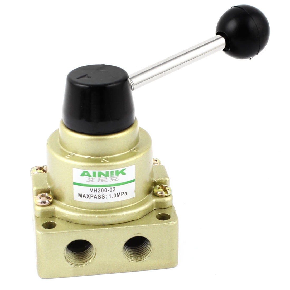 Unique Bargains VH200-02 1/4BSP 3 Position 2 Way Air Rotary Lever Hand Valve Max.1.0 Mpa ...