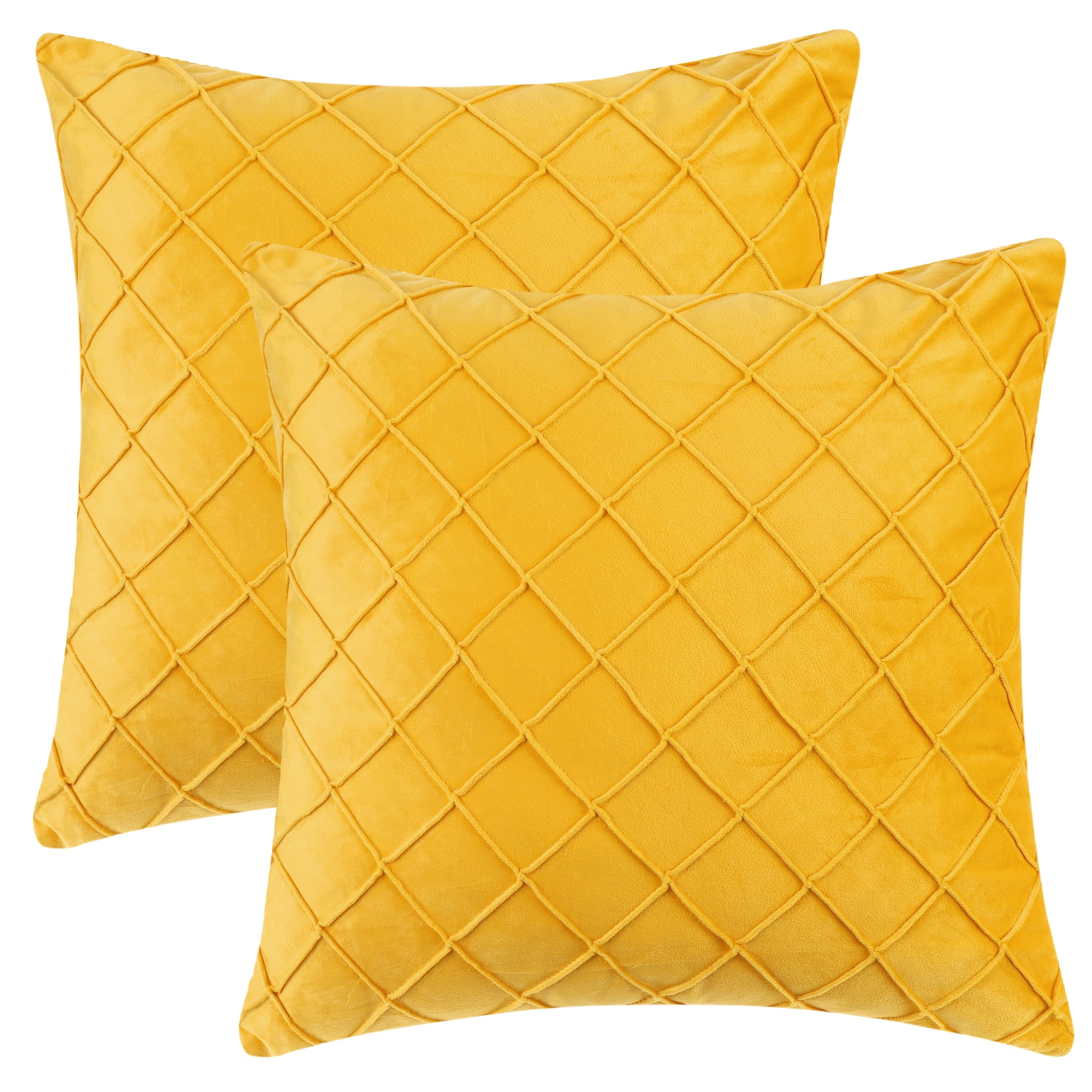 Unique Bargains Velvet Decorative Pillow Covers - Yellow - Walmart.com