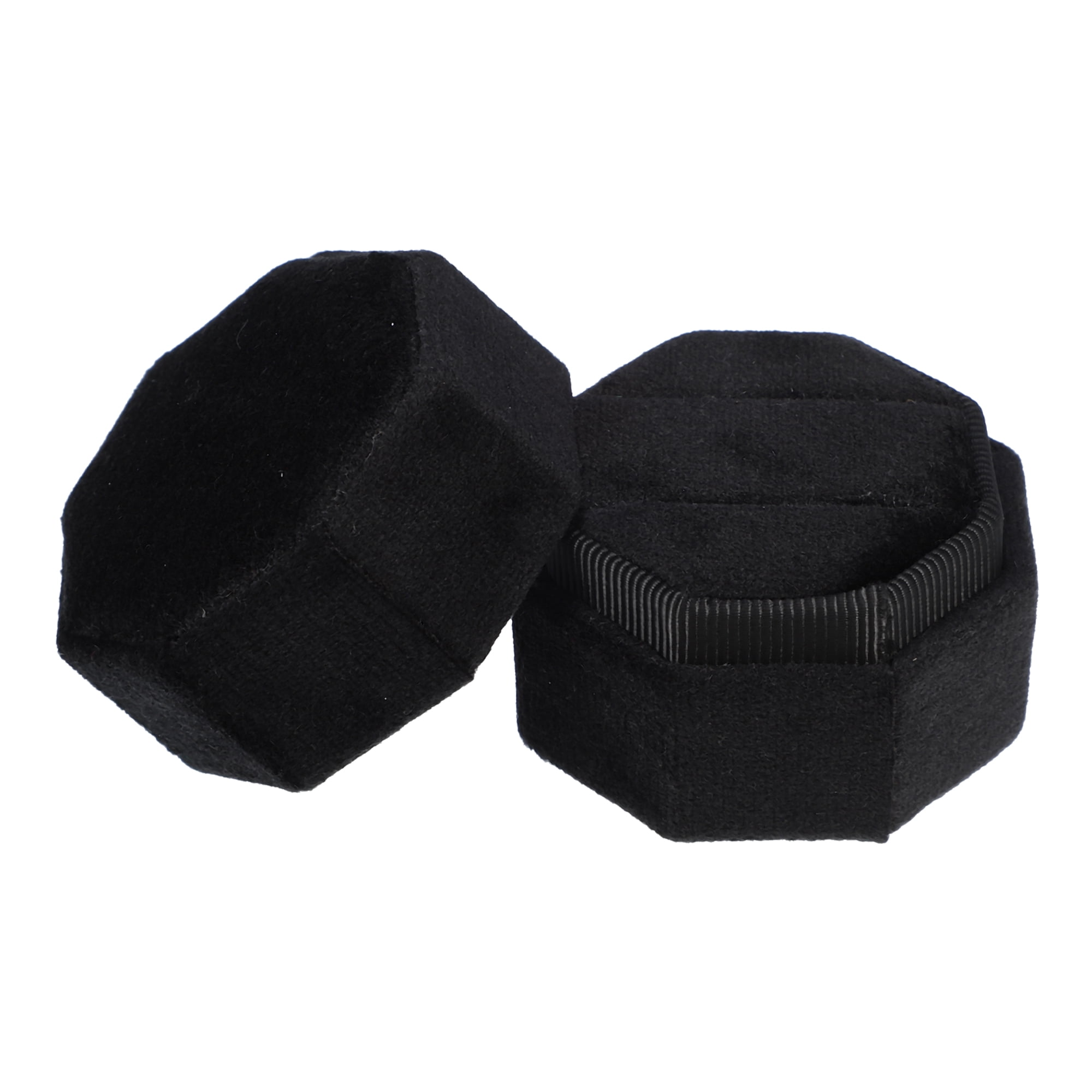 Unique Bargains Velvet Ring Box 2 Slots Double Ring Display Holder for ...