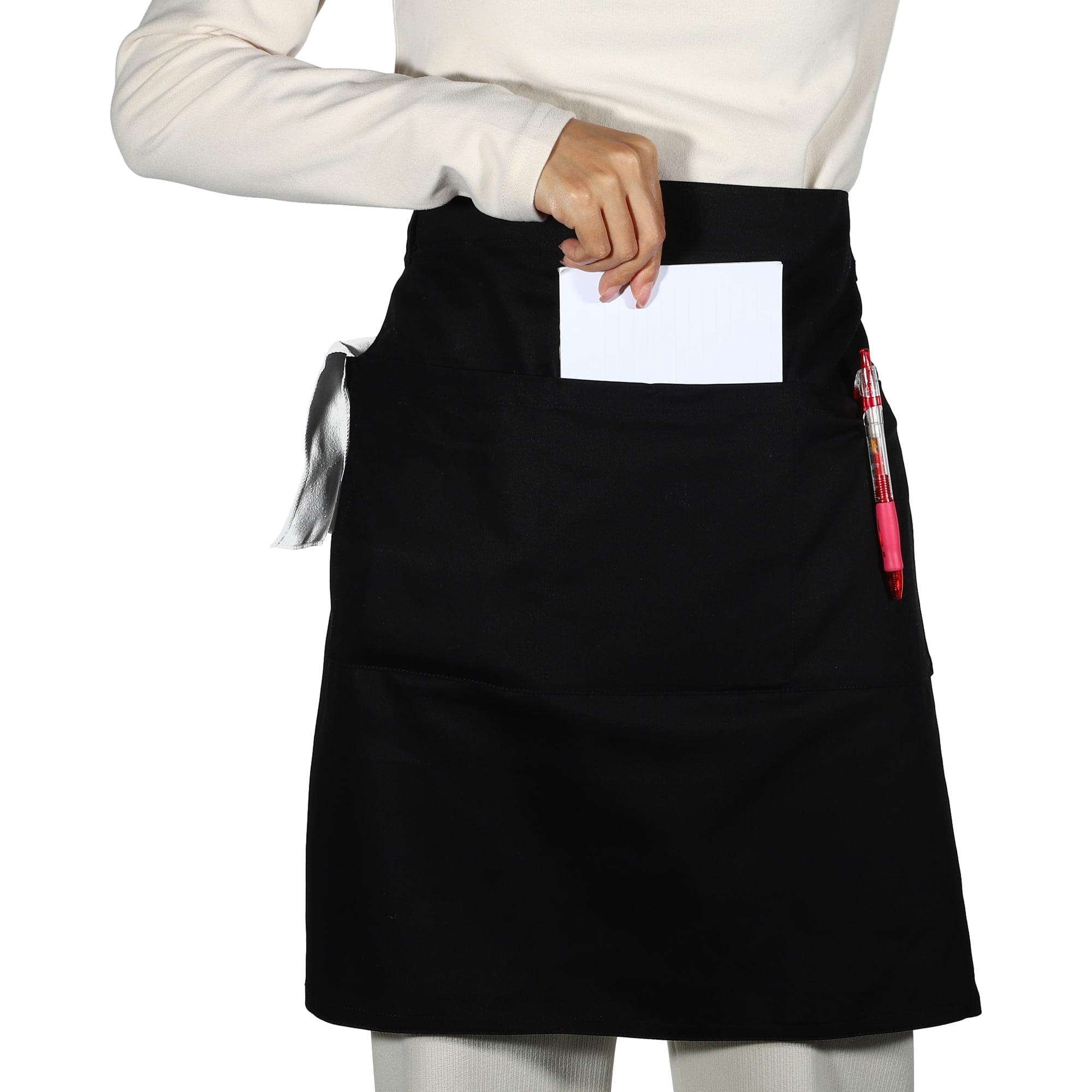 Unique Bargains Waist Apron Waist Aprons with Pockets Waiter Aprons for ...