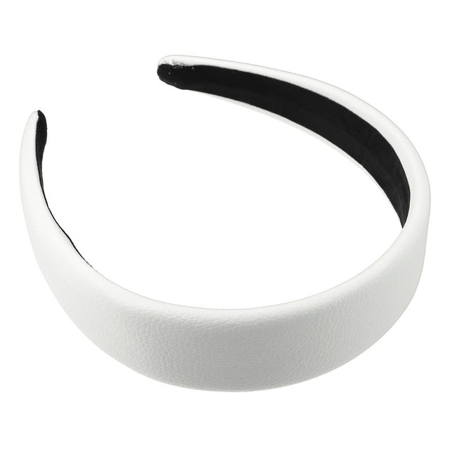Unique Bargains White Headbands for Women, Faux Leather Headband for ...