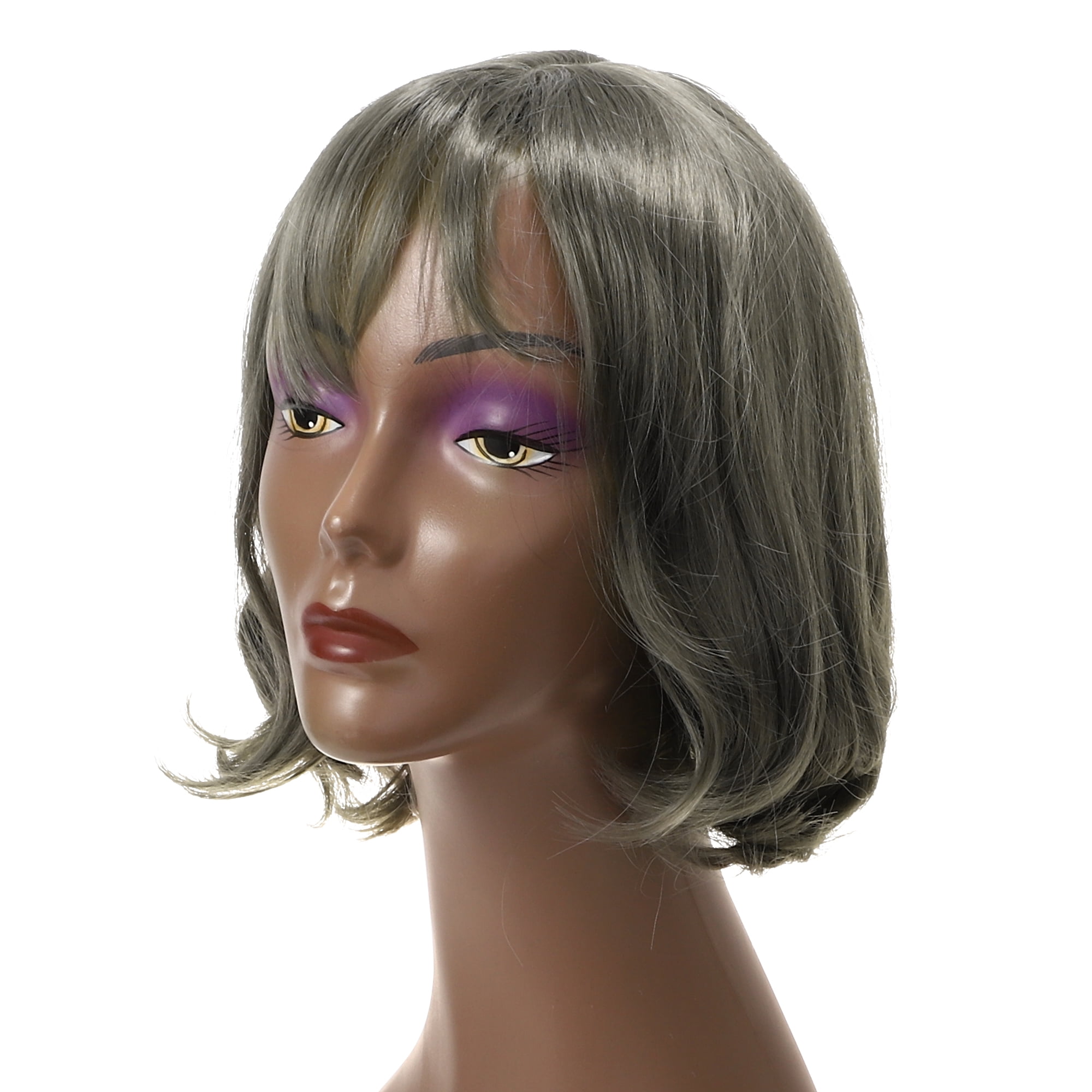 Unique Bargains Wigs for Women 11" Gray Curly Wig with Wig Cap ...