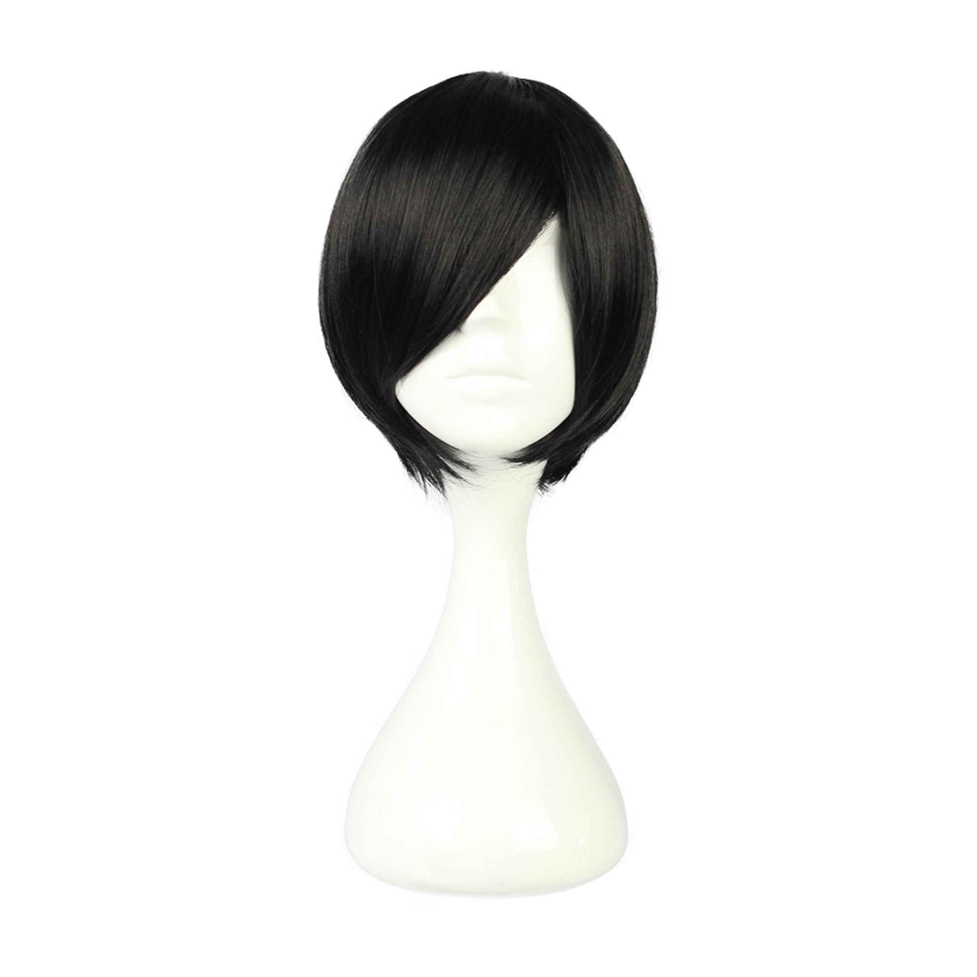 Unique Bargains Wigs for Women 12" Black Wigs with Wig Cap Short Hair ...