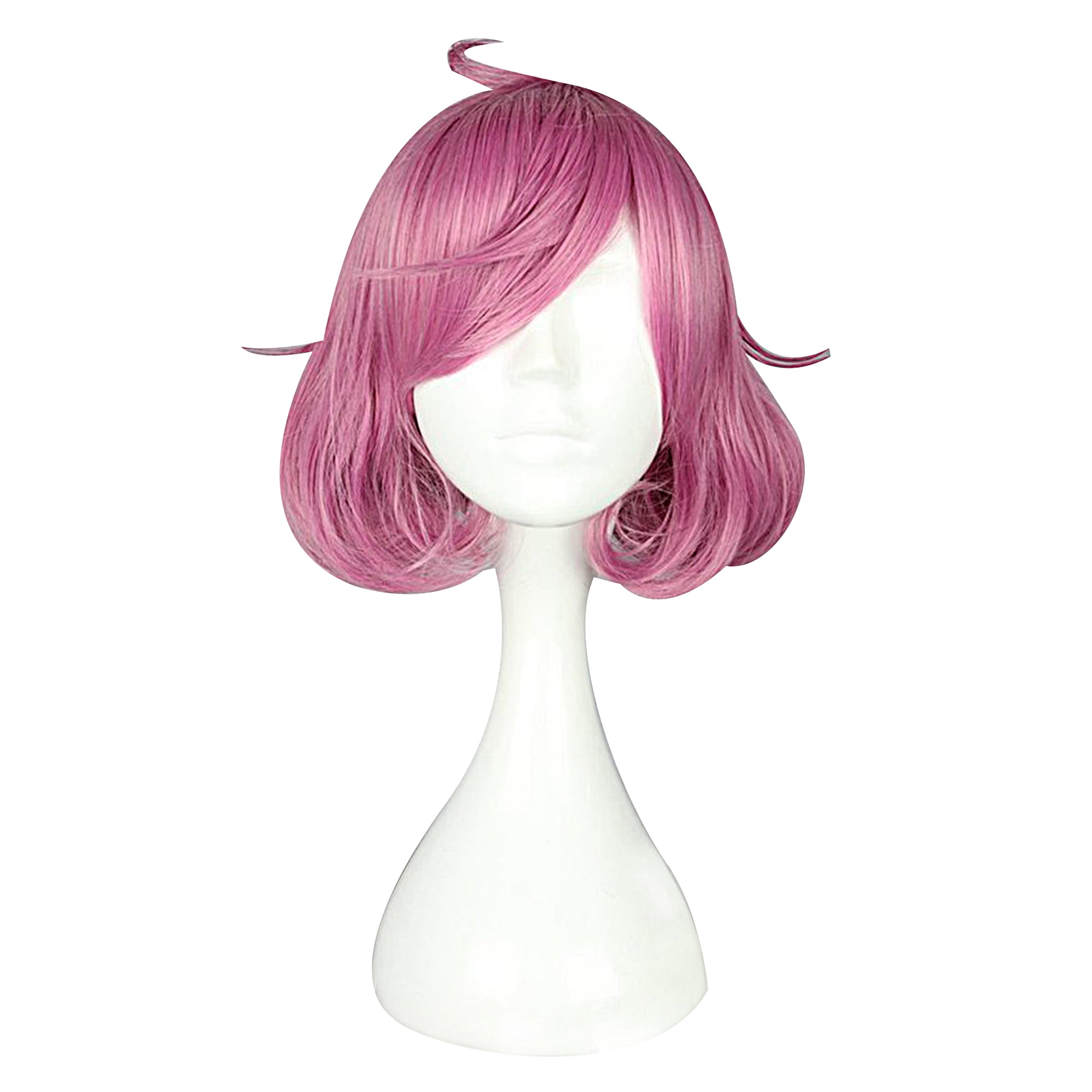 Unique Bargains Wigs for Women 12" Pink Bob Wig with Wig Cap Straight ...