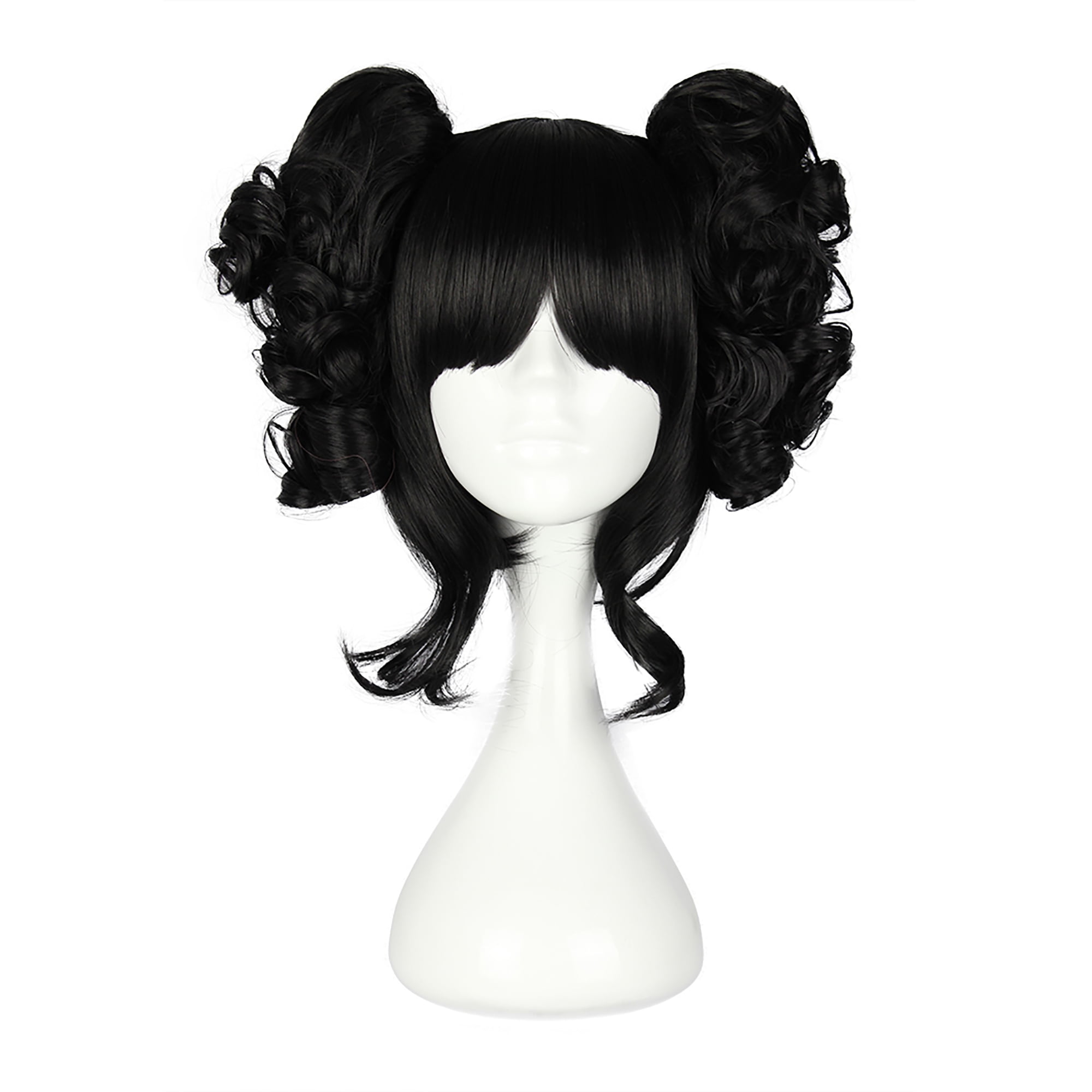 Unique Bargains Wigs for Women 14" Black Wigs with Wig Cap Shoulder ...