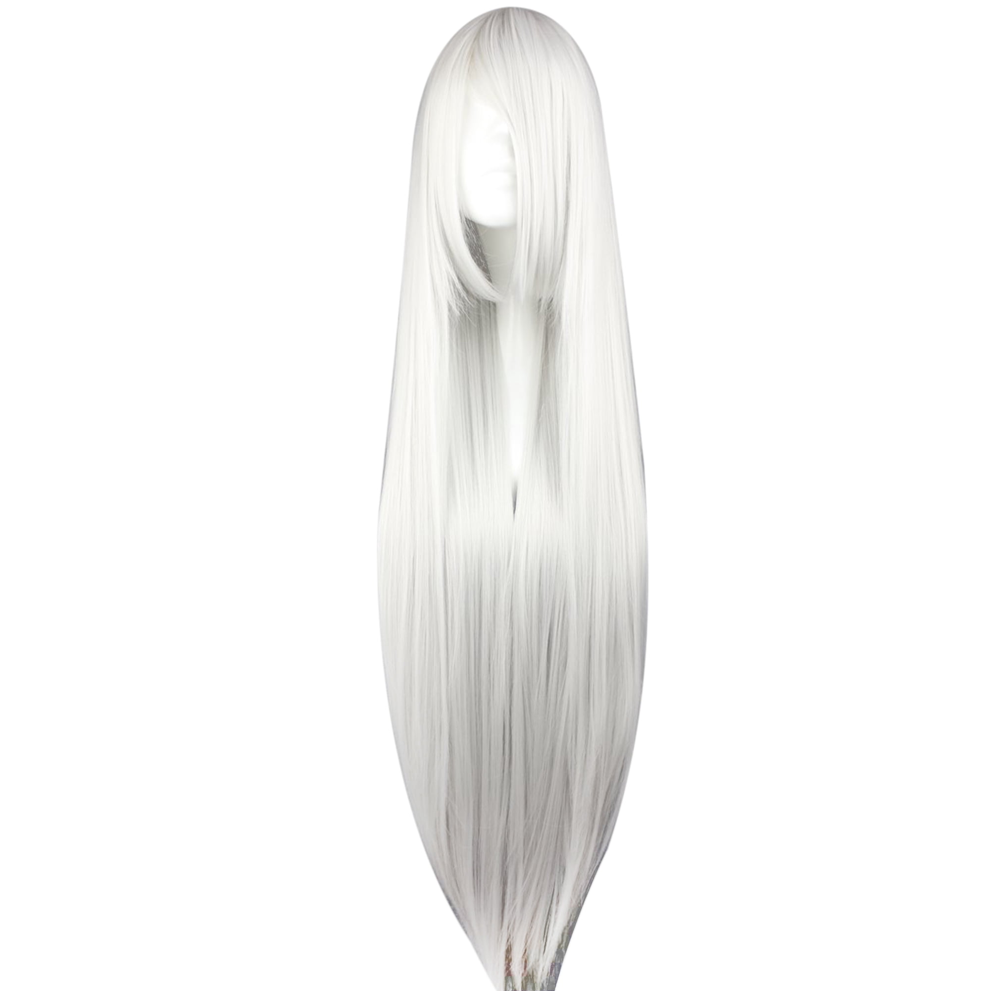 Unique Bargains Wigs for Women 39" Silvery White Wigs with Wig Cap ...