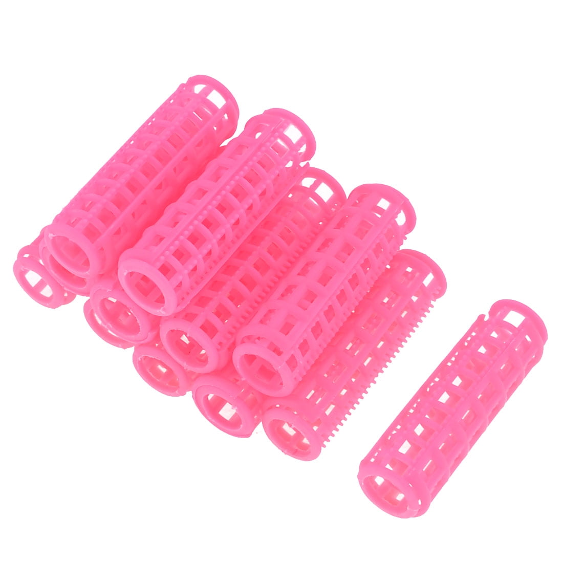 Unique Bargains Woman Home DIY Hair Styling Pink Plastic Roller Curlers ...