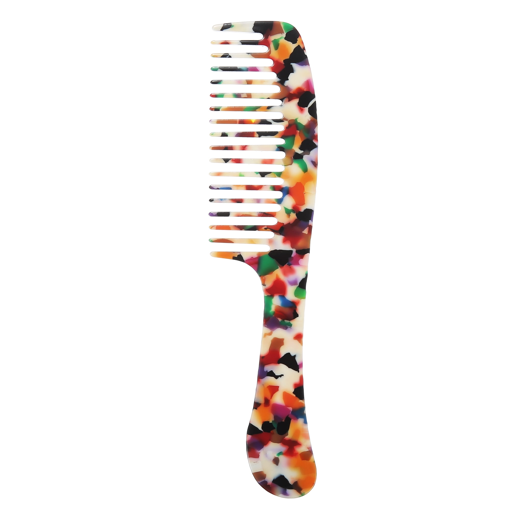 Unique Bargains Women's Acetate Wide Tooth Hair Comb Multicolor 1 Pc ...