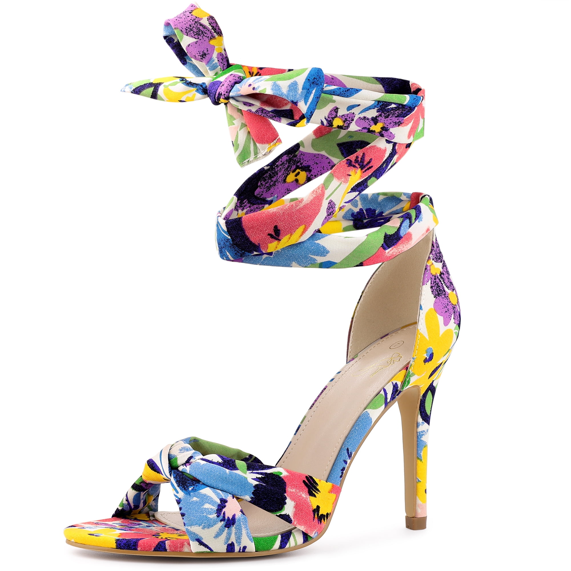 Unique Bargains Women's High Heel Twist Lace Up Stiletto Heels Sandals ...