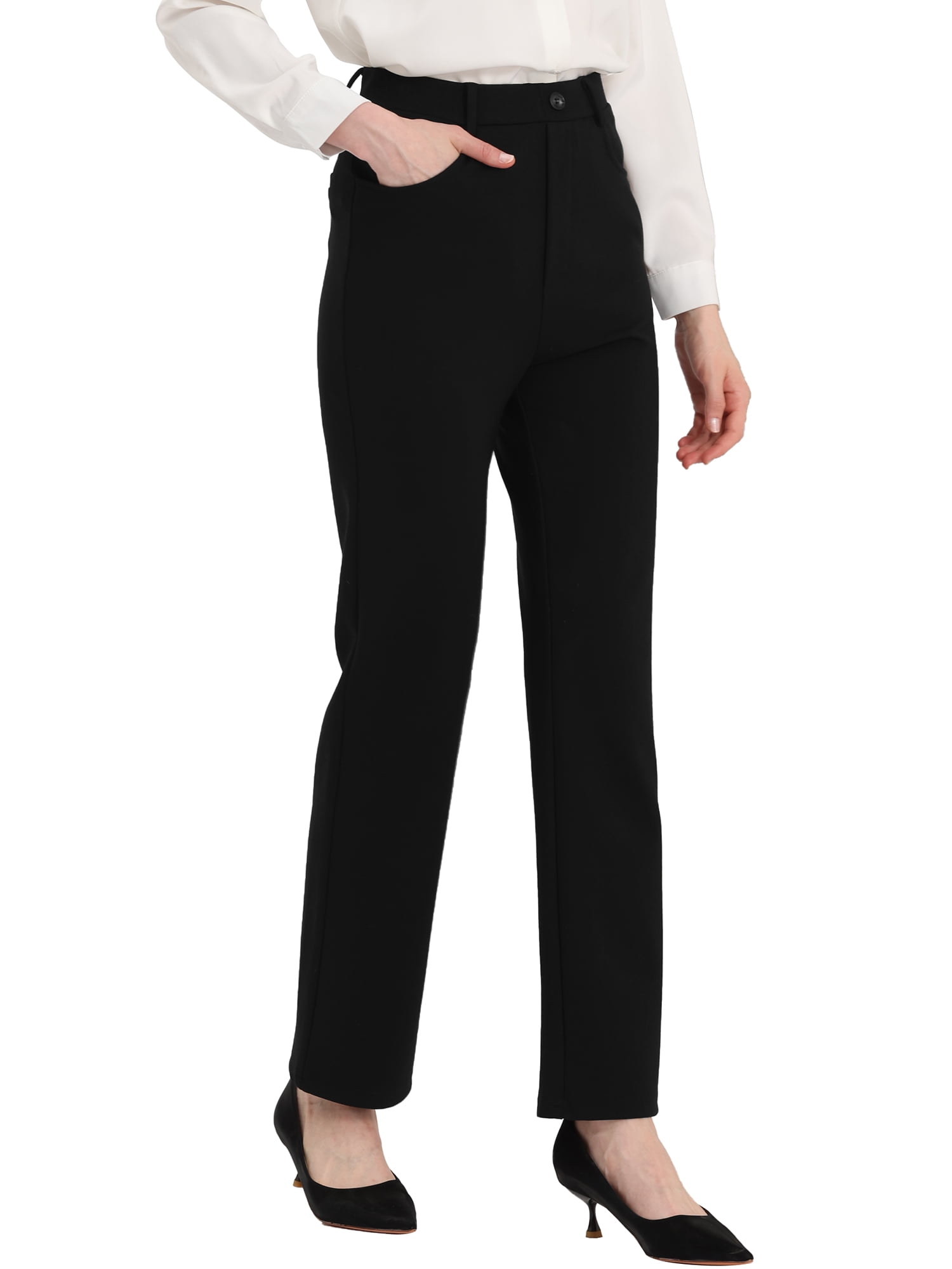Customer reviews for Unique Bargains Women's High Waist Straight Slacks ...