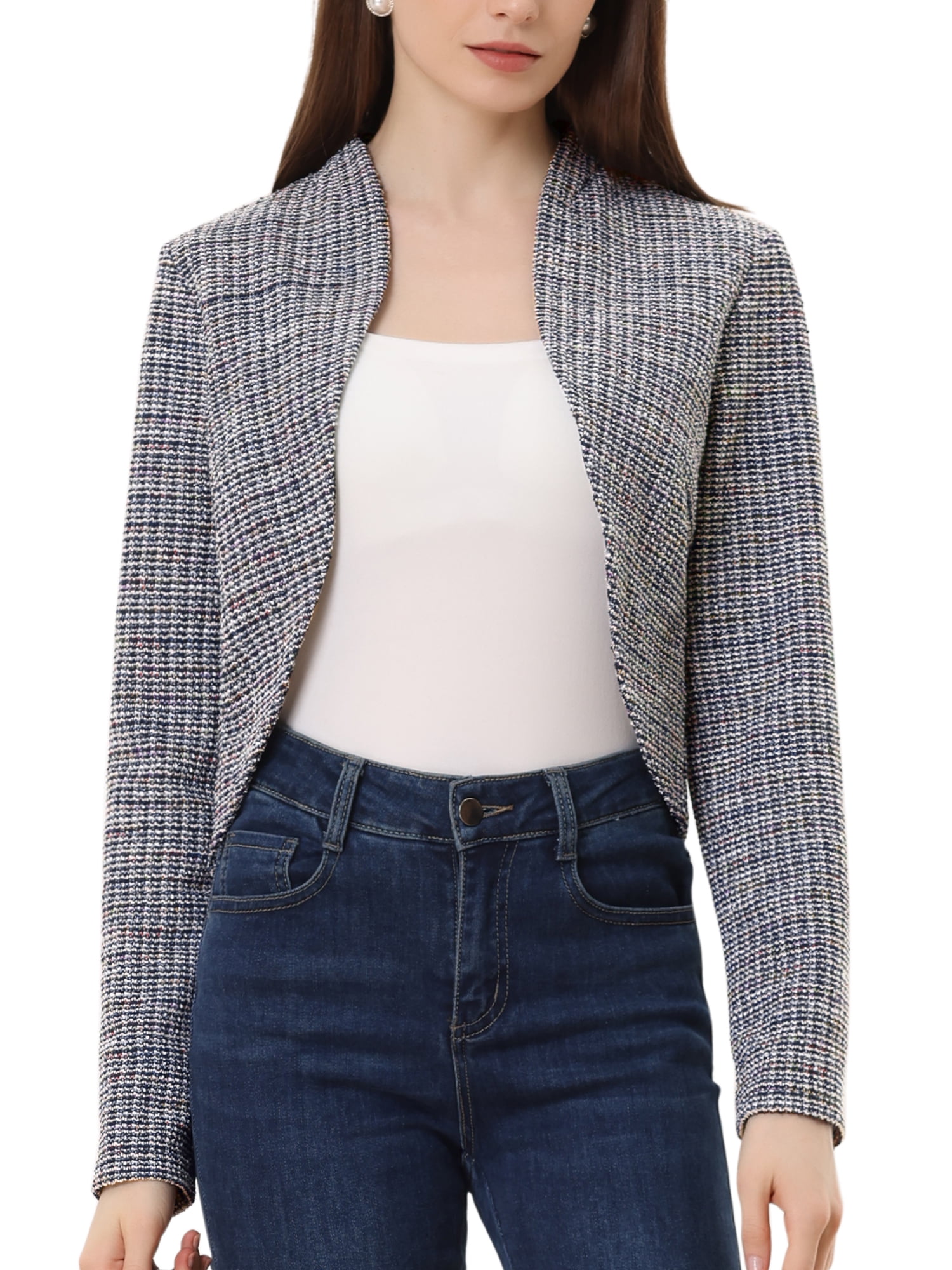 Unique Bargains Women's Palid Eligant Shrug Long Sleeve Cropped Bolero ...