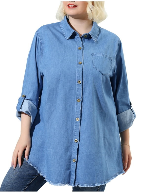Women's Plus Size Denim Shirts