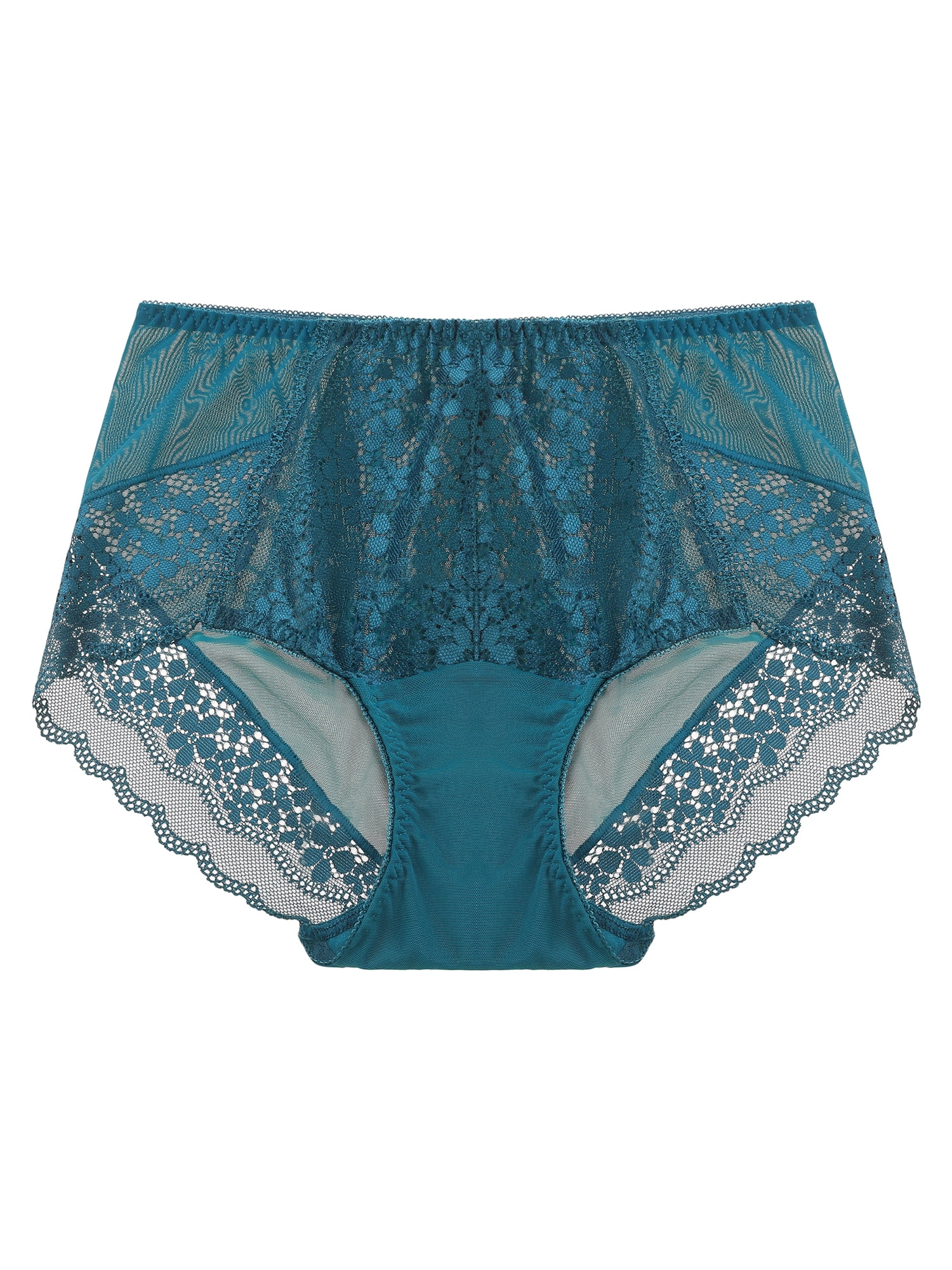 Unique Bargains Women's Plus Size Lace Trim High Rise Solid Brief ...