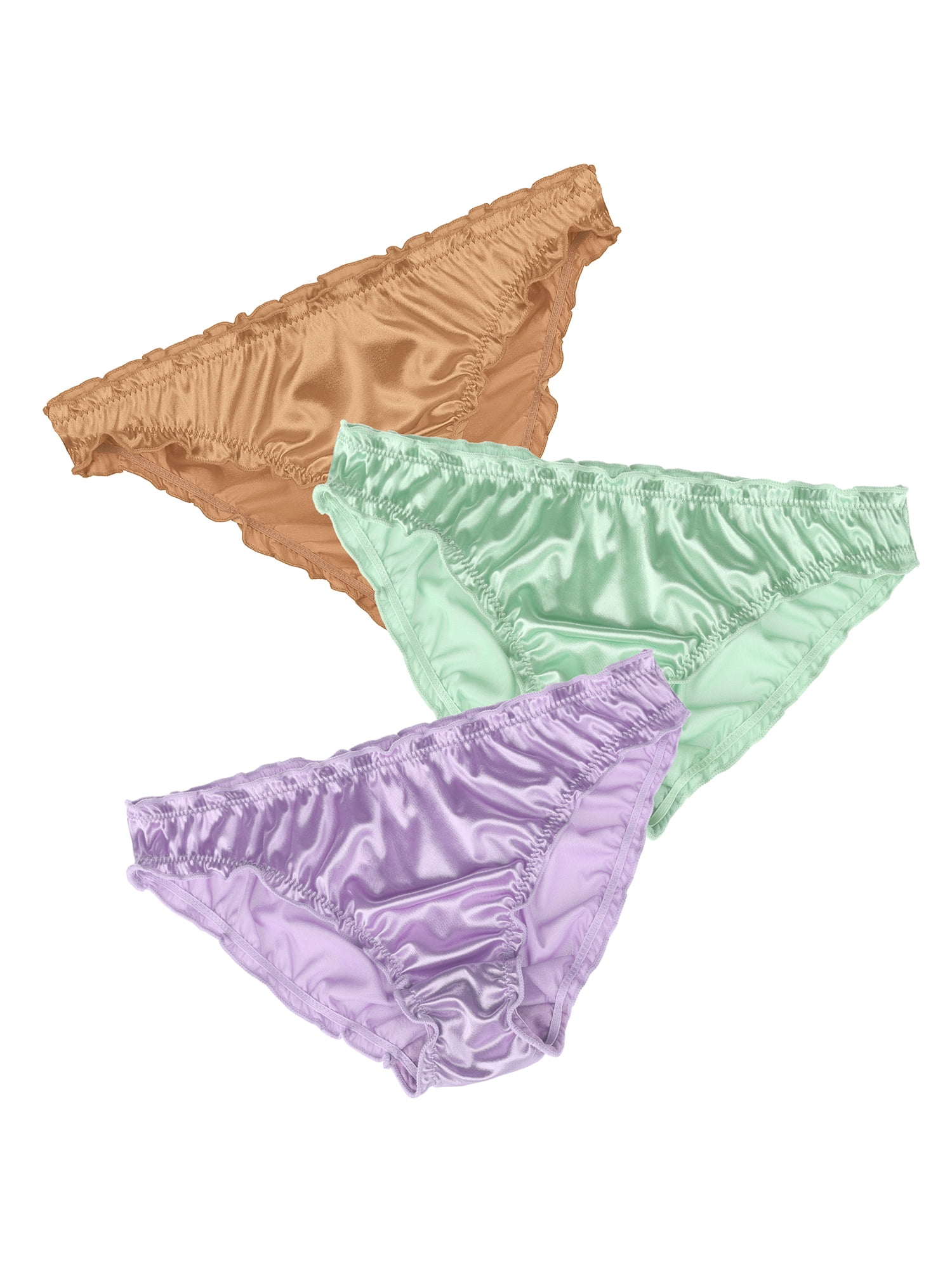 Unique Bargains Women's Plus Size Low Rise Soft Satin Sparkled Brief ...