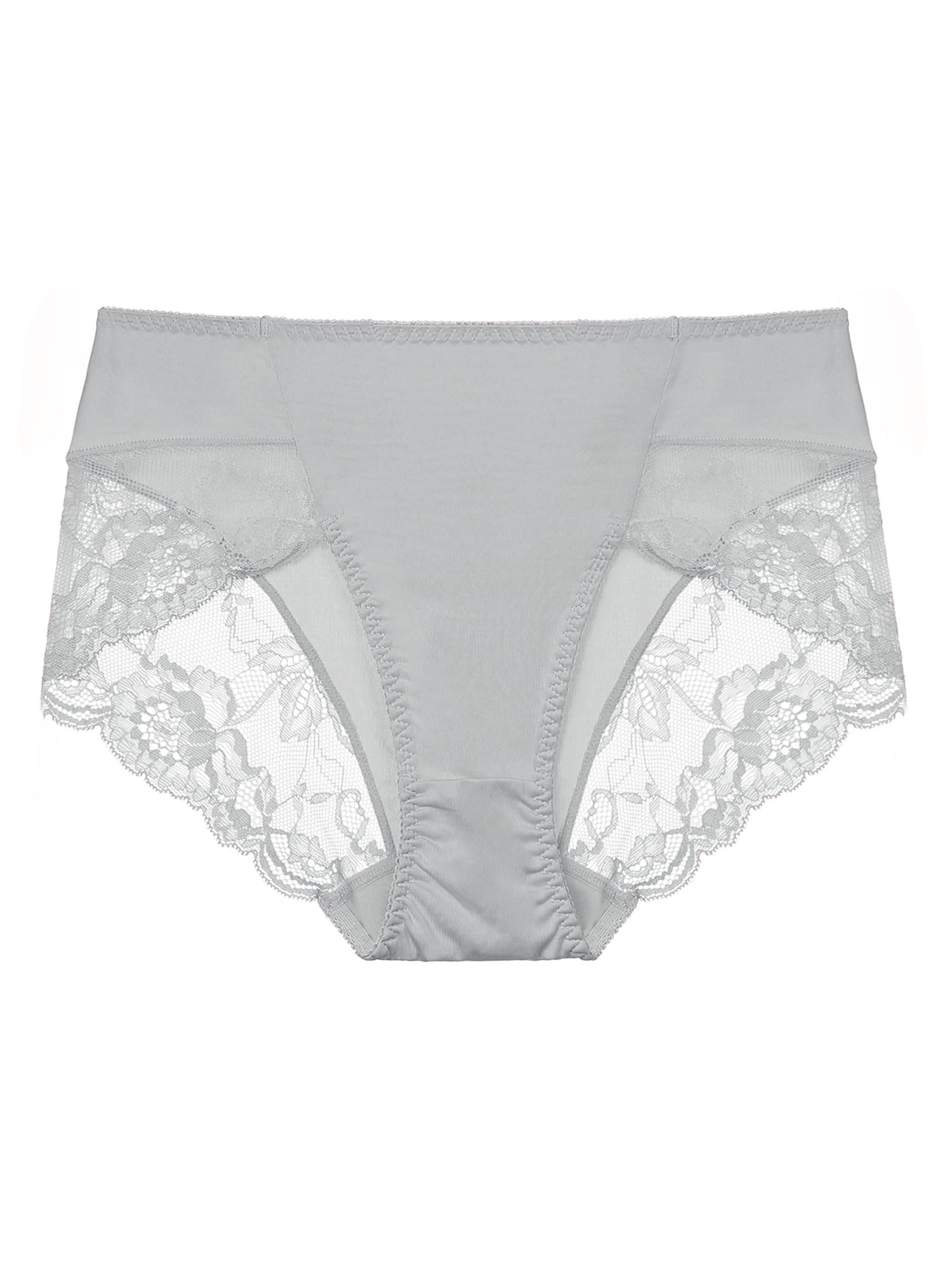 Unique Bargains Women's Plus Size Mid-Rise Lace Trim Brief Seamless ...
