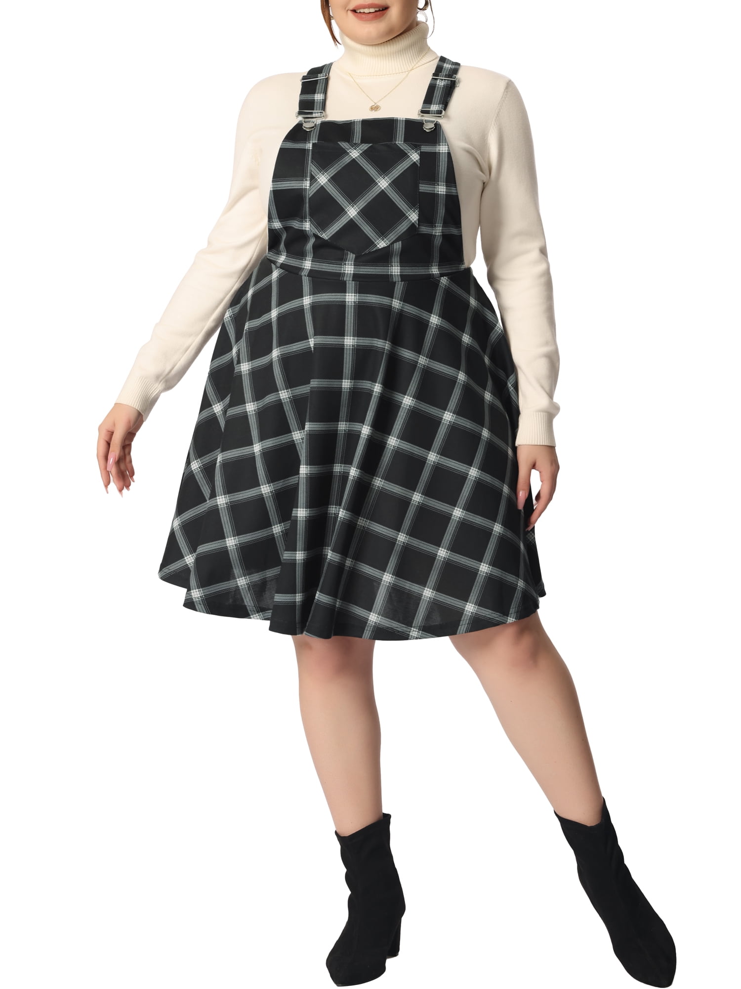 Bargains women's Plus Size Overall Pinafore Dress - Adjustable Straps ...