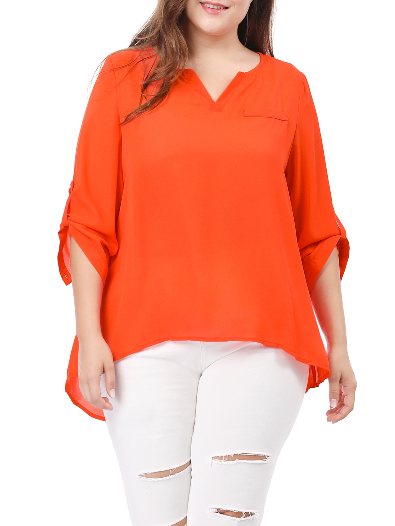 Women's Plus Size Elbow Sleeve Tunic - Walmart.com