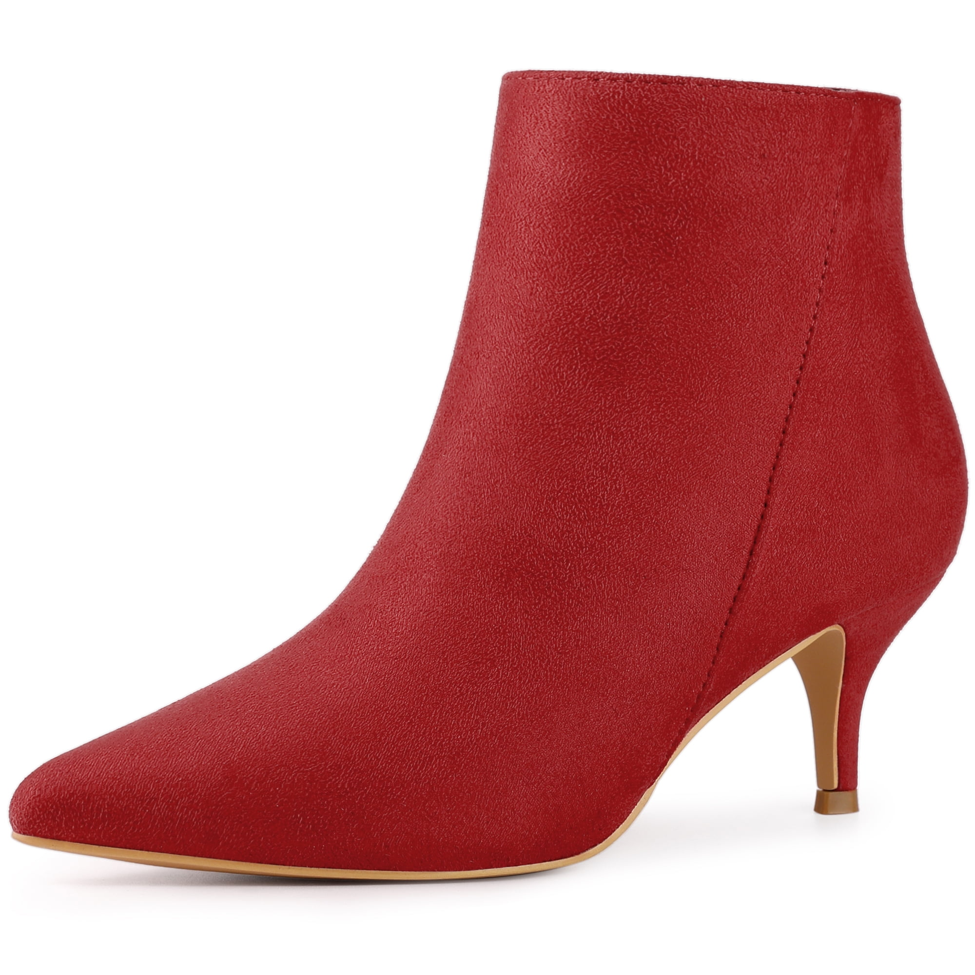Unique Bargains Women's Pointed Toe Side Zip Stiletto Heeled Ankle ...