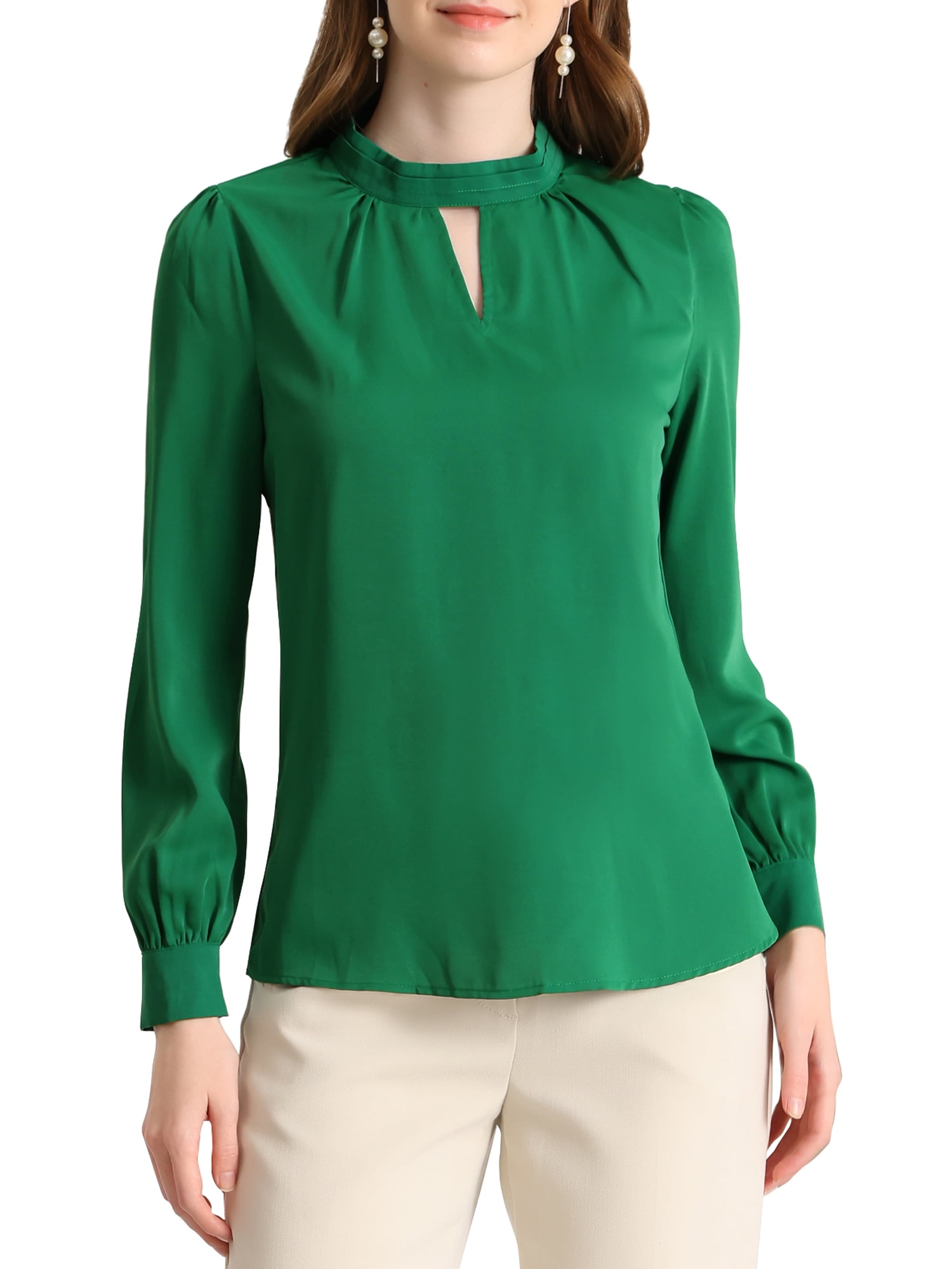 Unique Bargains Women's Stand Collar Long Sleeve Work Office Blouse ... Unique Bargains Women's Stand Collar Long Sleeve Work Office Blouse ...