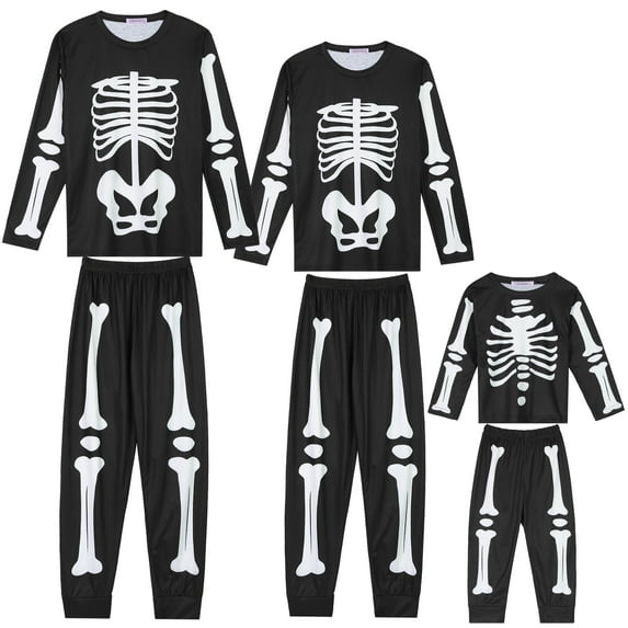 Unique Bargains Womens Family Pajama Set Halloween Long Sleeve ...
