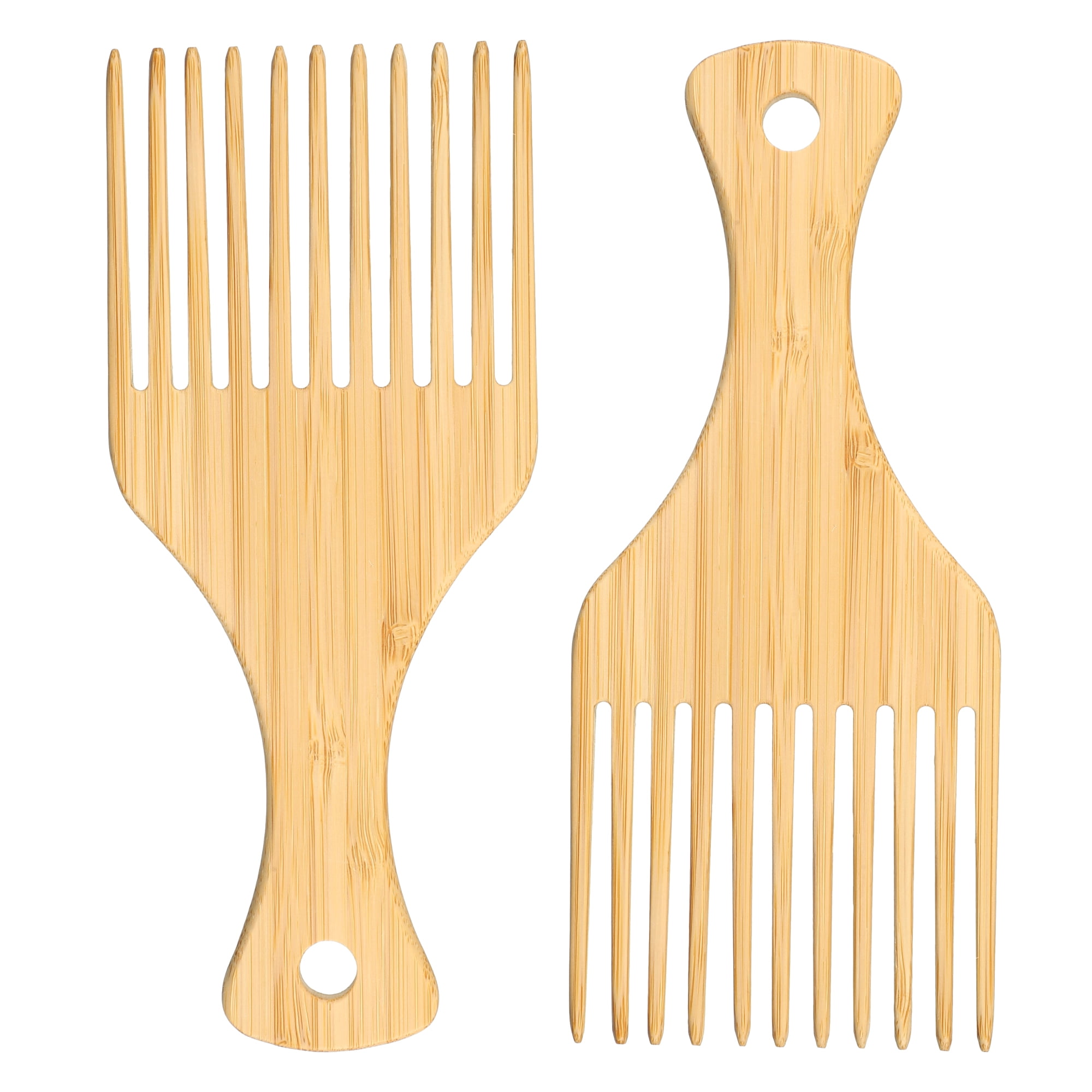 Unique Bargains Wood Afro Hair Pick Combs For All Hairs 7.17"x3.07" 2 ...